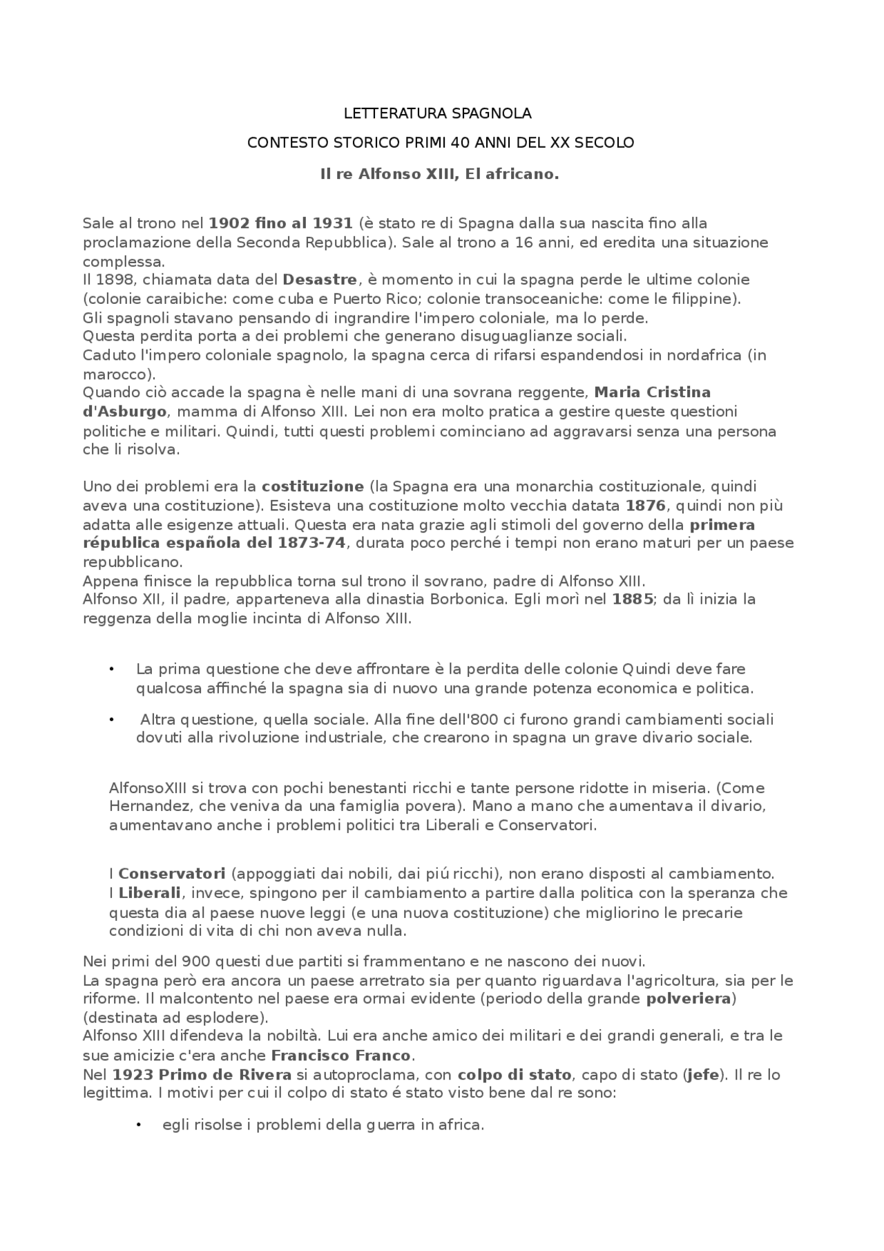 I primi 40 anni del ventesimo secolo - Docsity