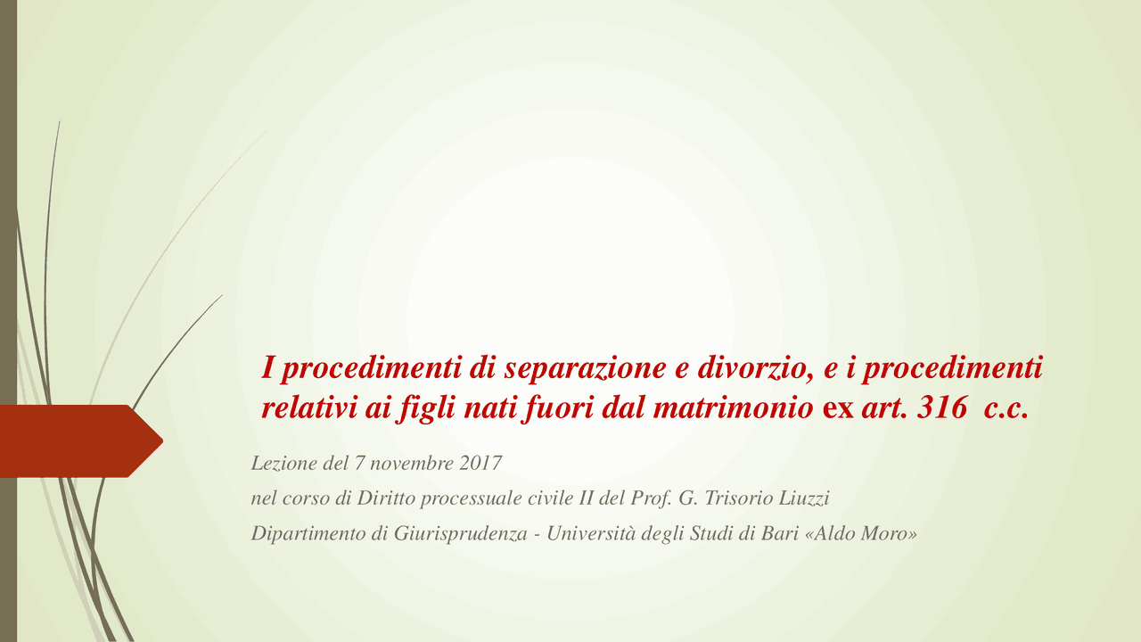 i procedimenti di separazione e divorzio | Appunti di Diritto ...
