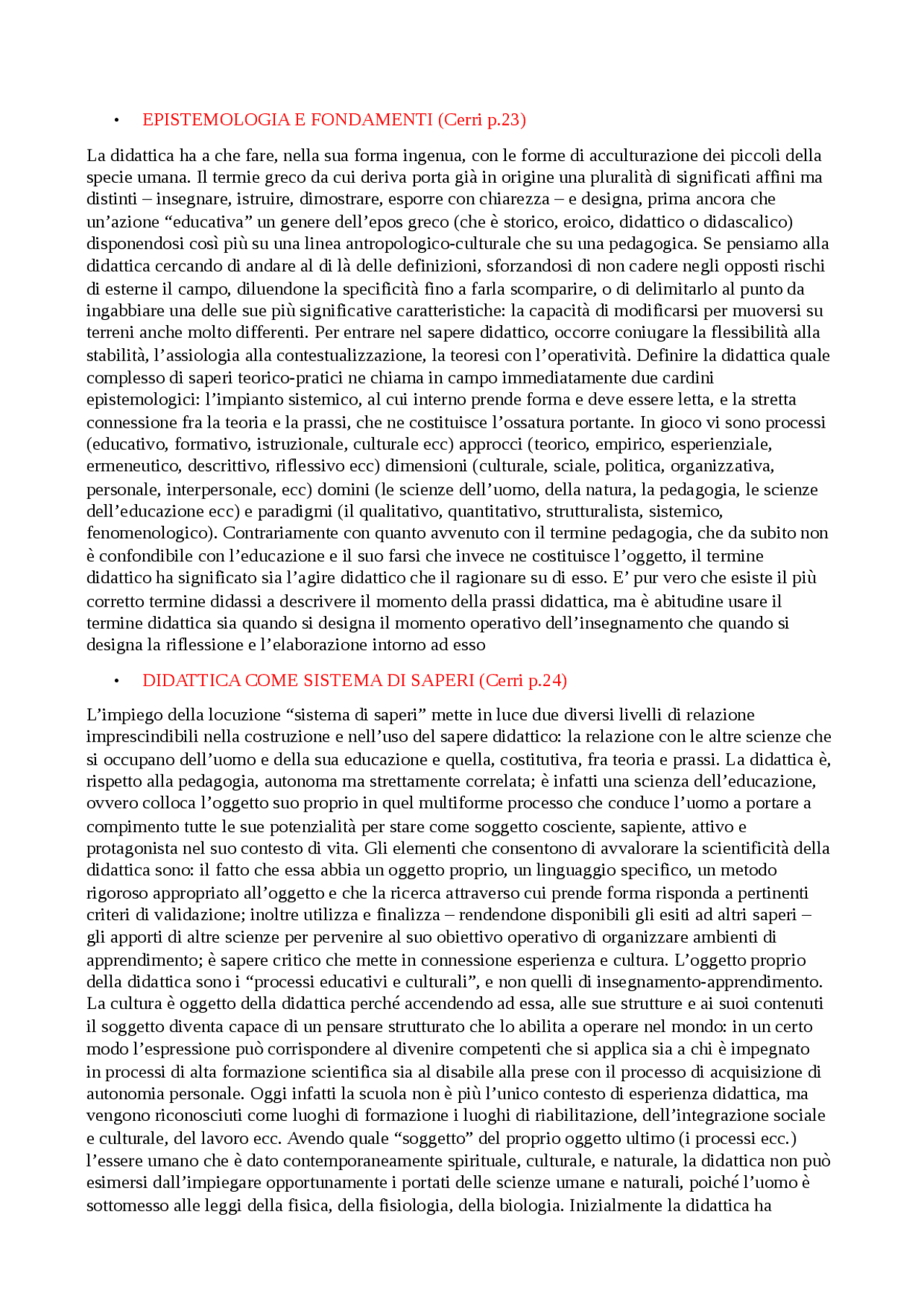 Didattica Generale Riassunti Per Preparazione Esame Docsity