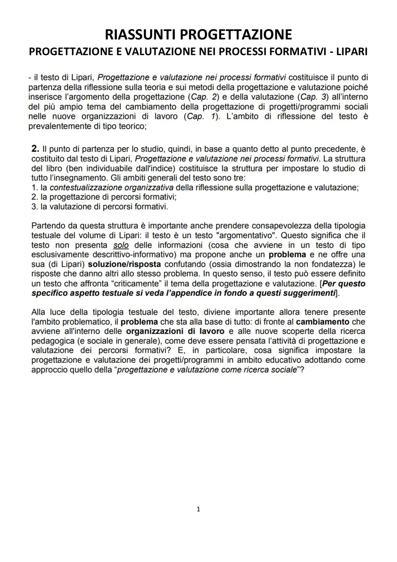 Progettazione E Valutazione Nei Processi Formativi Docsity