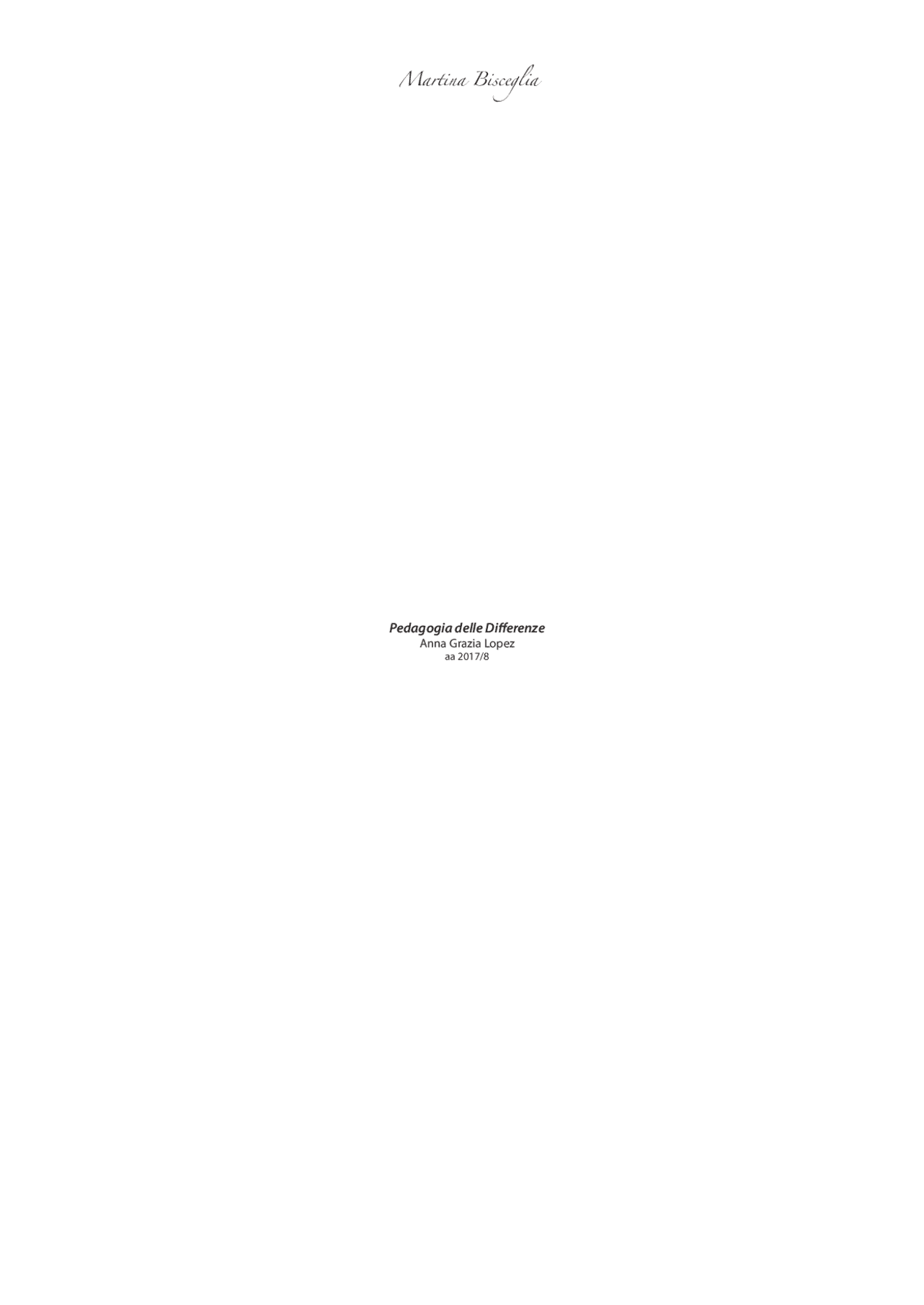 Pedagogia Delle Differenze Profssa Lopez Docsity