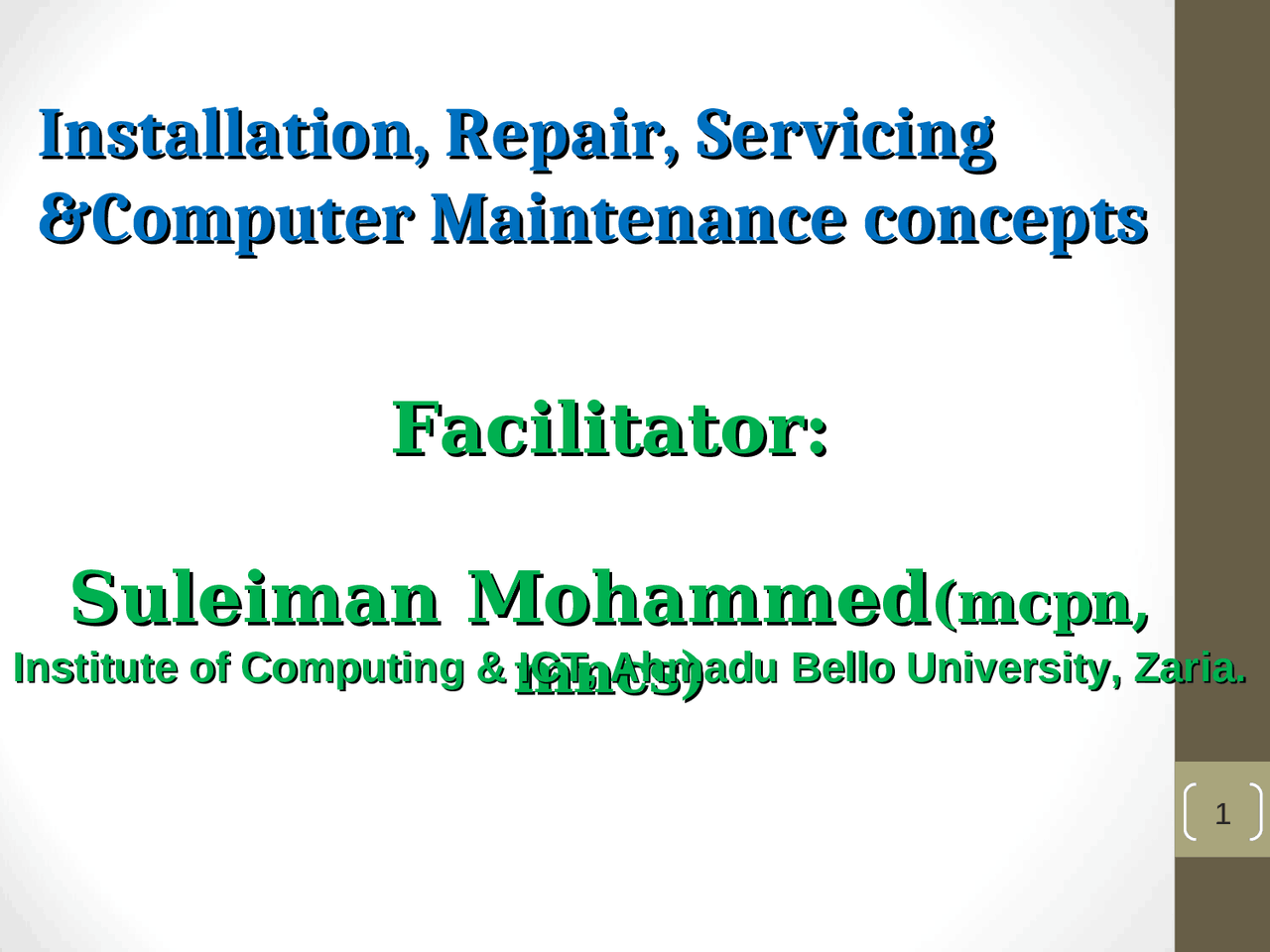 Computer Maintenance Concept Docsity