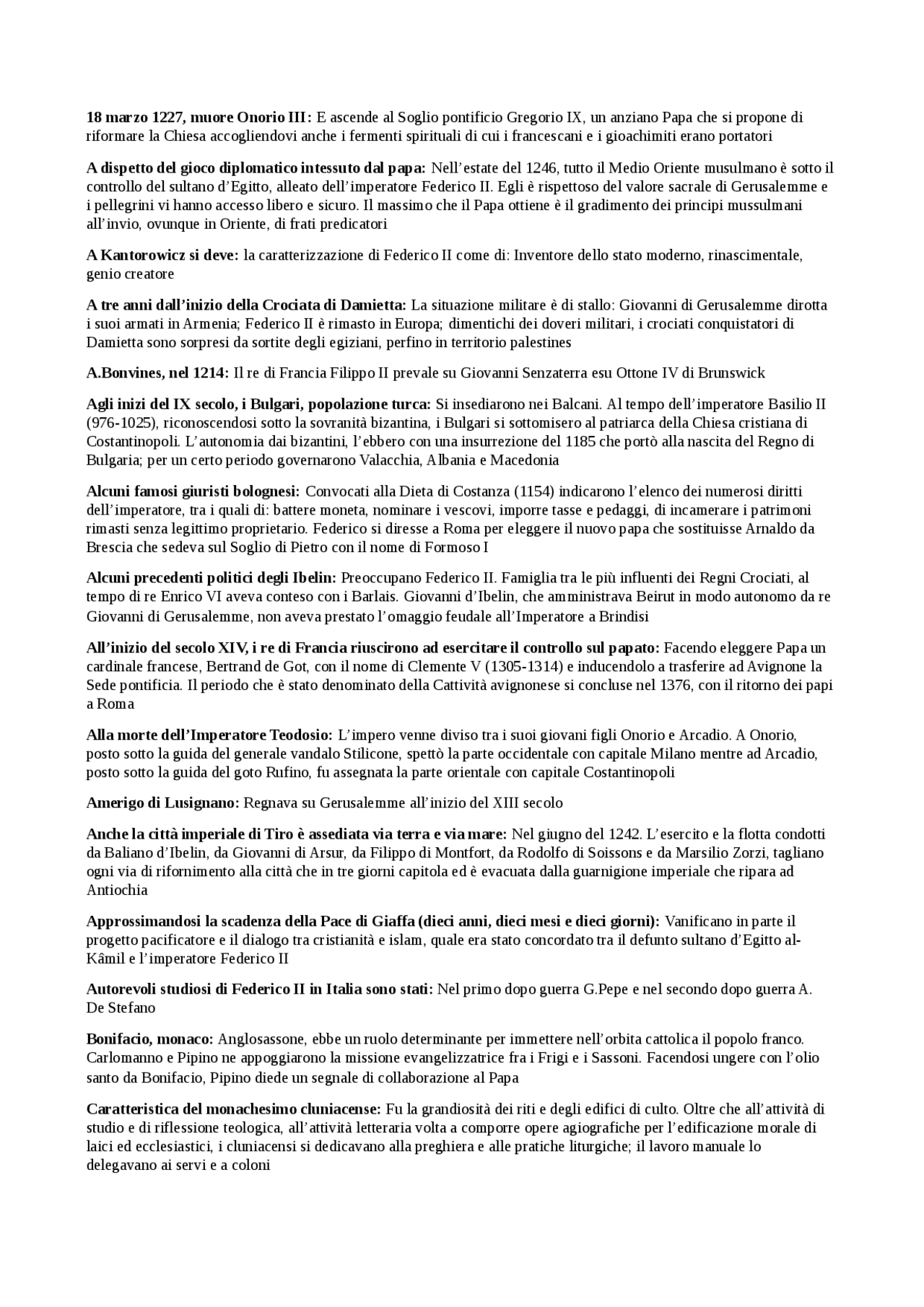Università Telematica Pegaso Di Storia Medievale Docsity