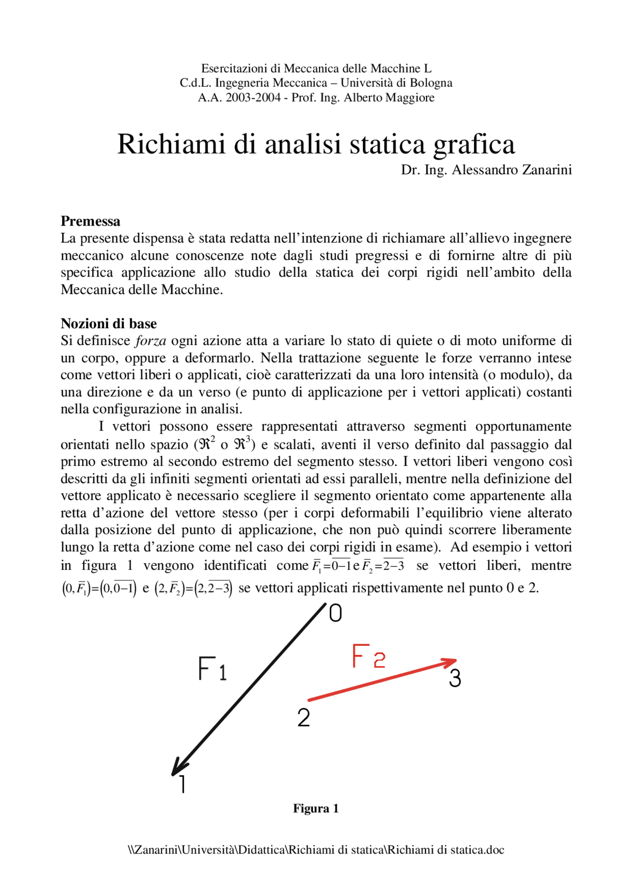 Analisi statica grafica | Esercizi di Scienza Delle Costruzioni - Docsity