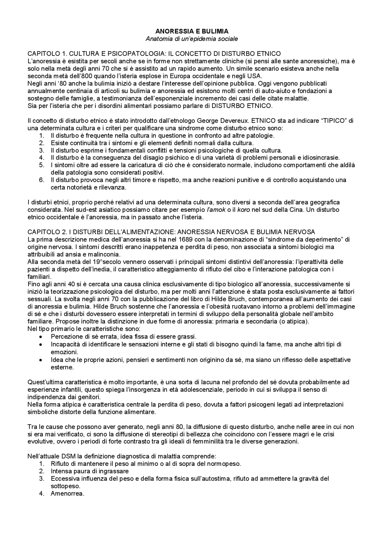 Anoressia E Bulimia Richard Gordon Docsity