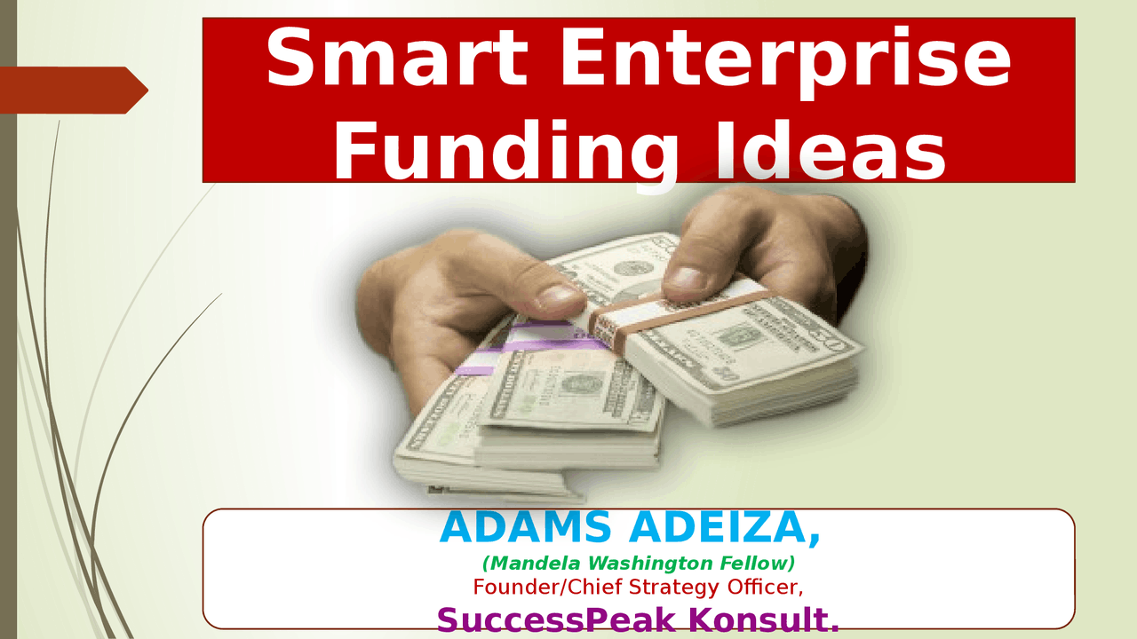 Smart Enterprise Funding Ideas.pptx - Docsity