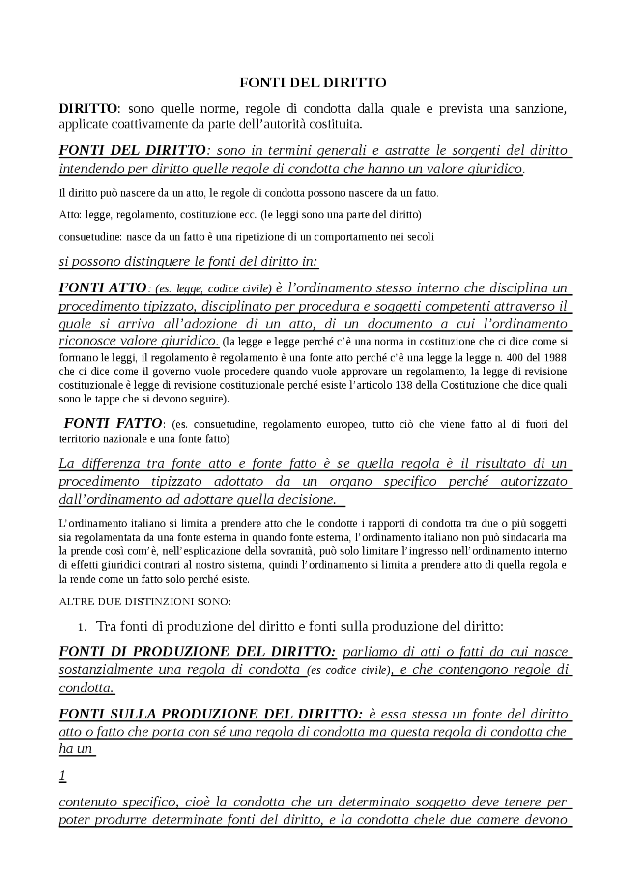 Fonti Del Diritto Pubblico Docsity