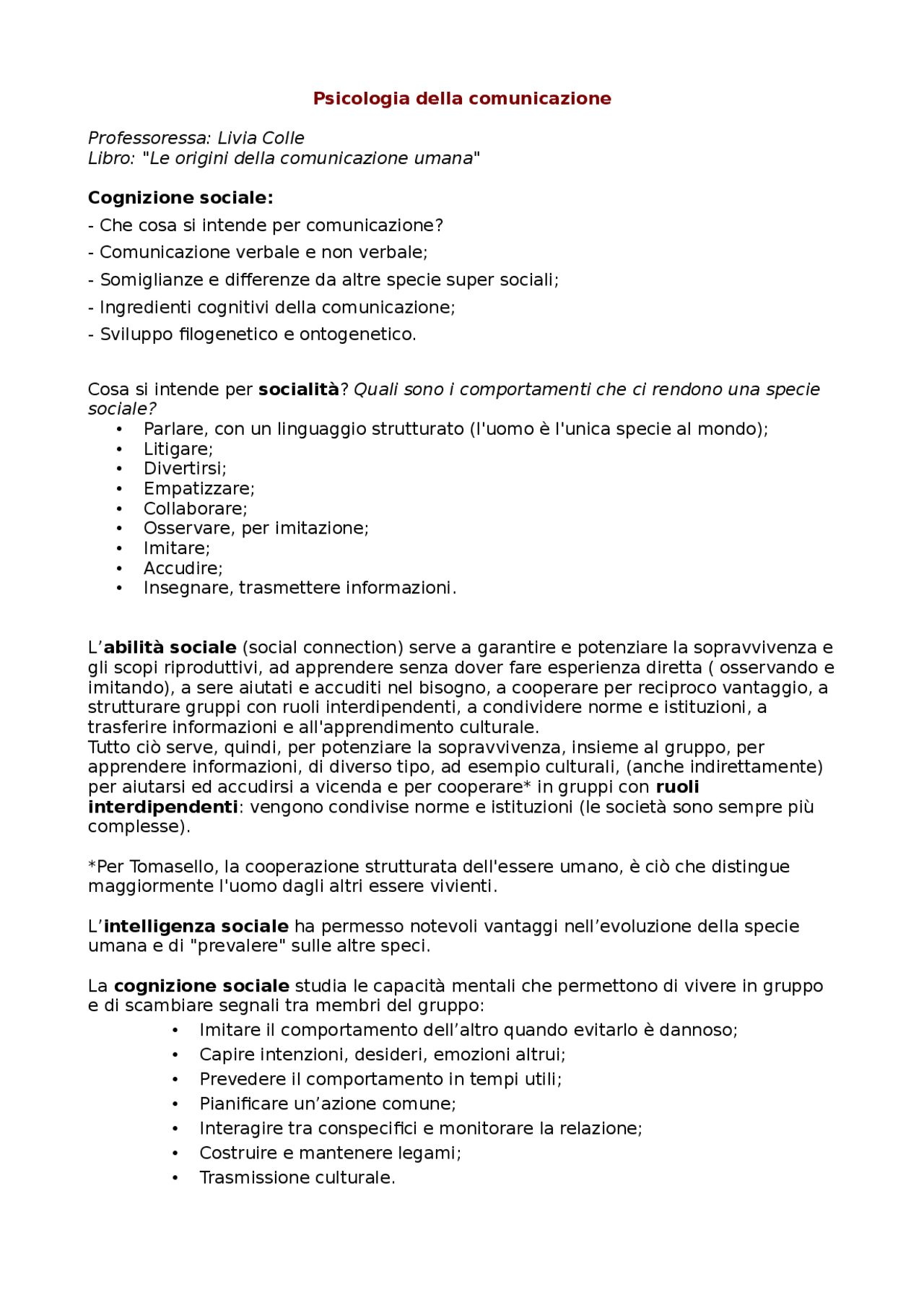 Psicologia Della Comunicazione Docsity