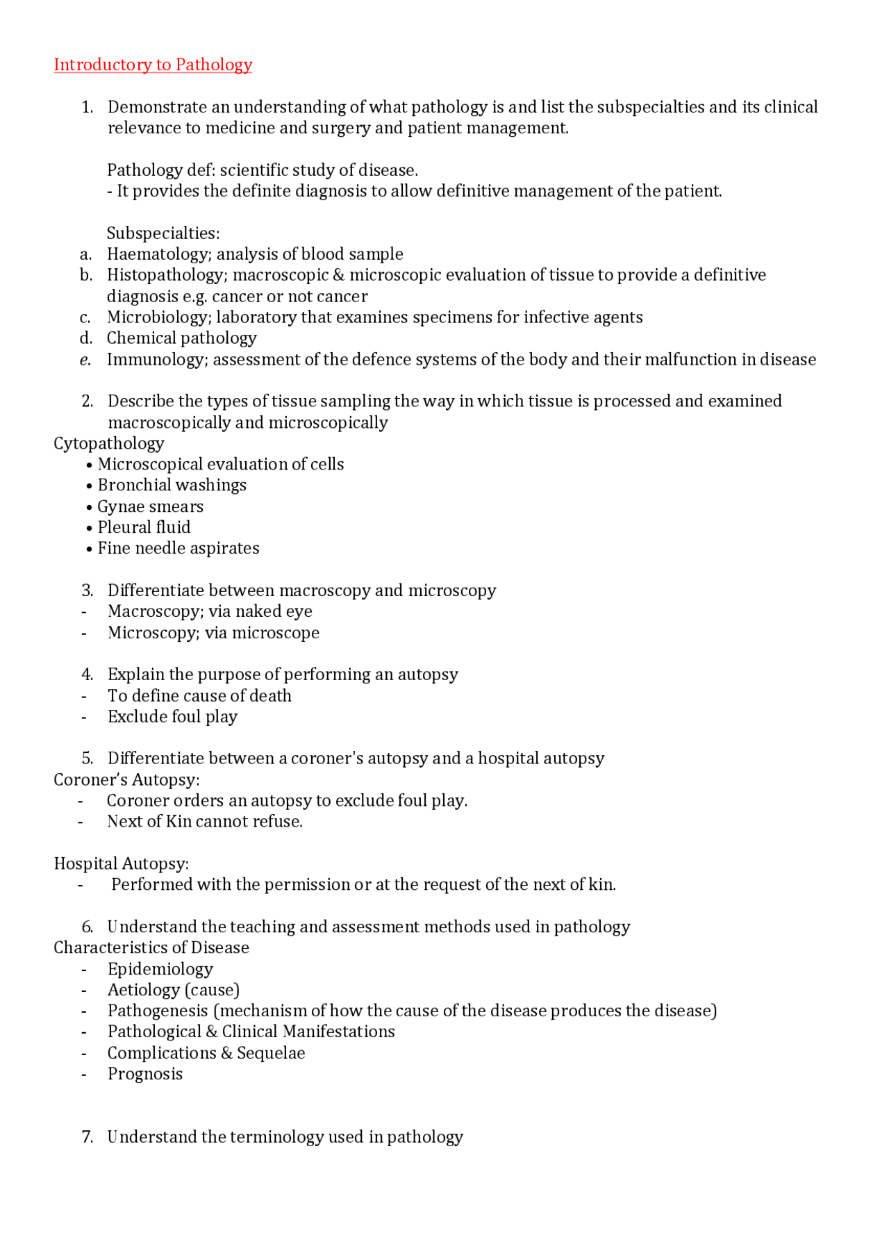 Pathology Notes Complete Docsity