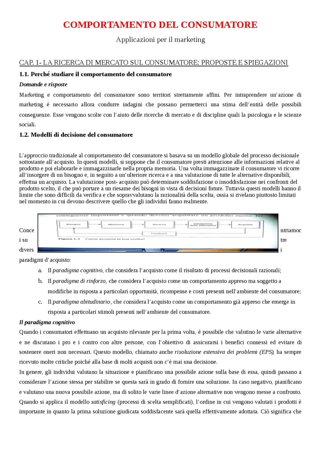 Il comportamento del consumatore- applicazioni per il marketing - Docsity