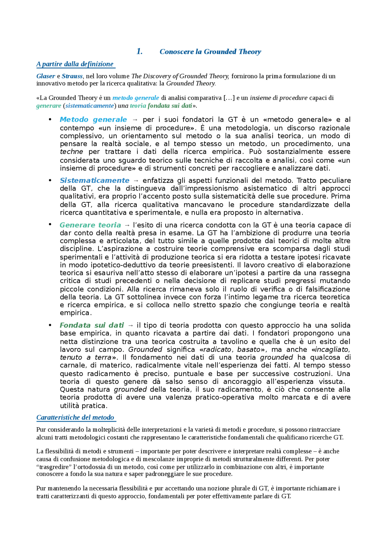 Che Cosè La Grounded Theory Tarozzi Docsity