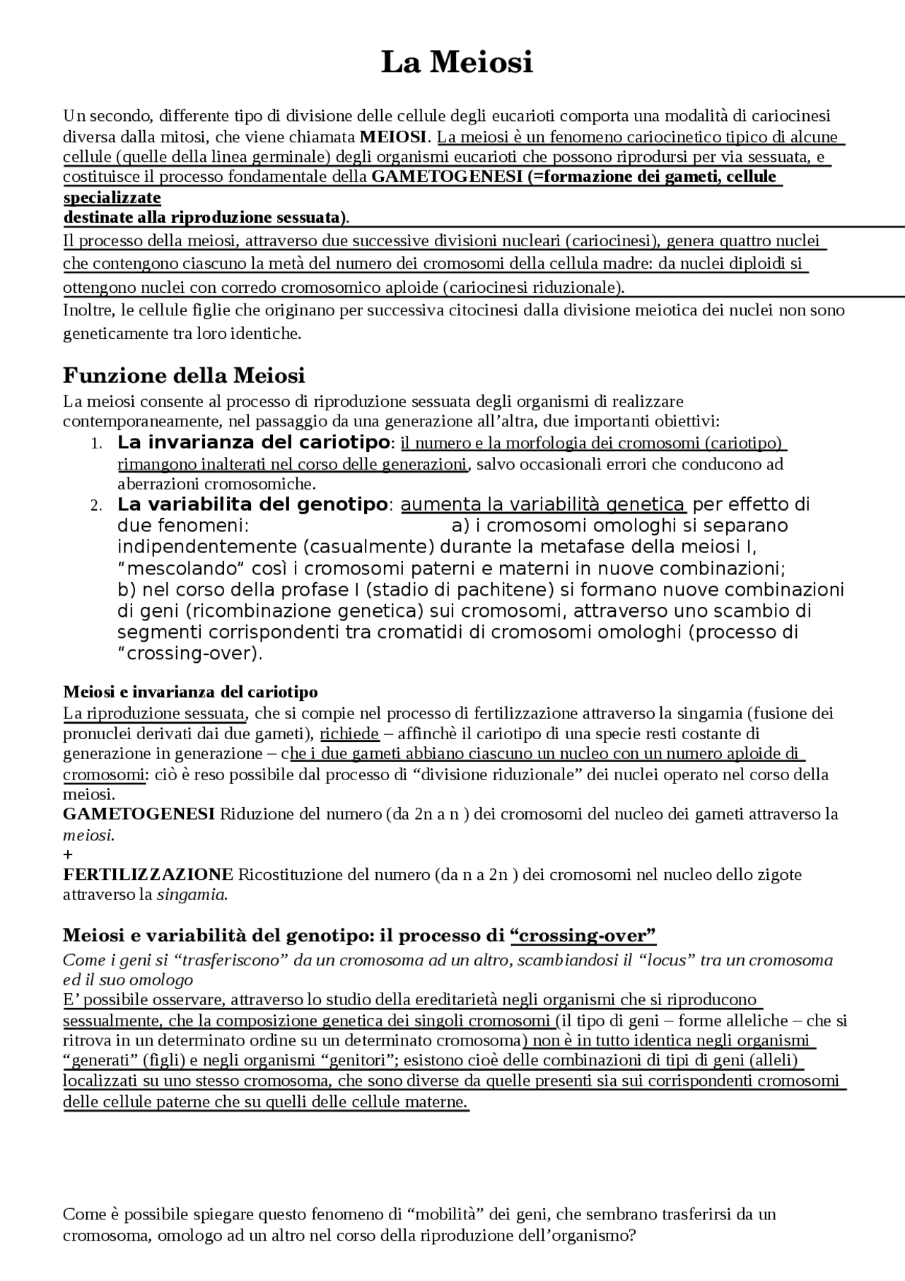 Appunti Di Fondamenti Neurobiologici E Genetici Docsity