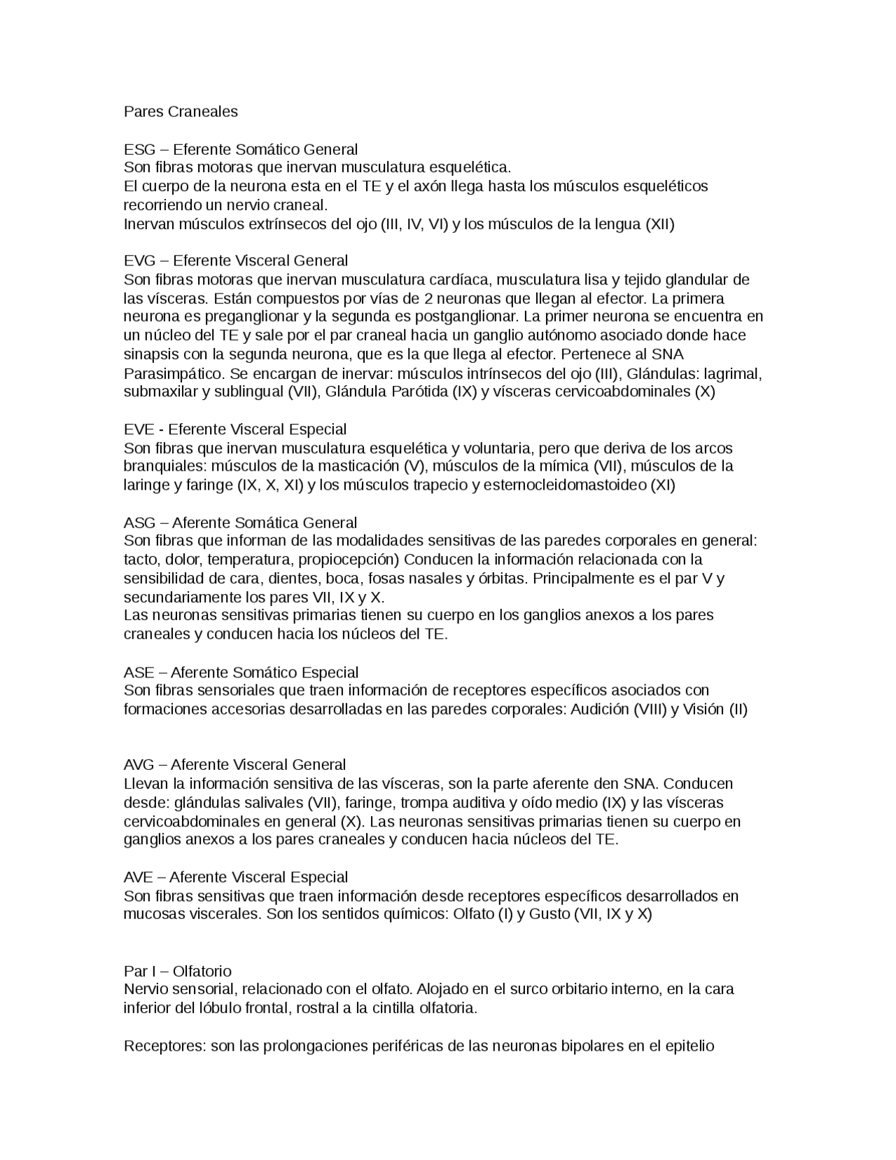 Apuntes Pares Craneales Docsity