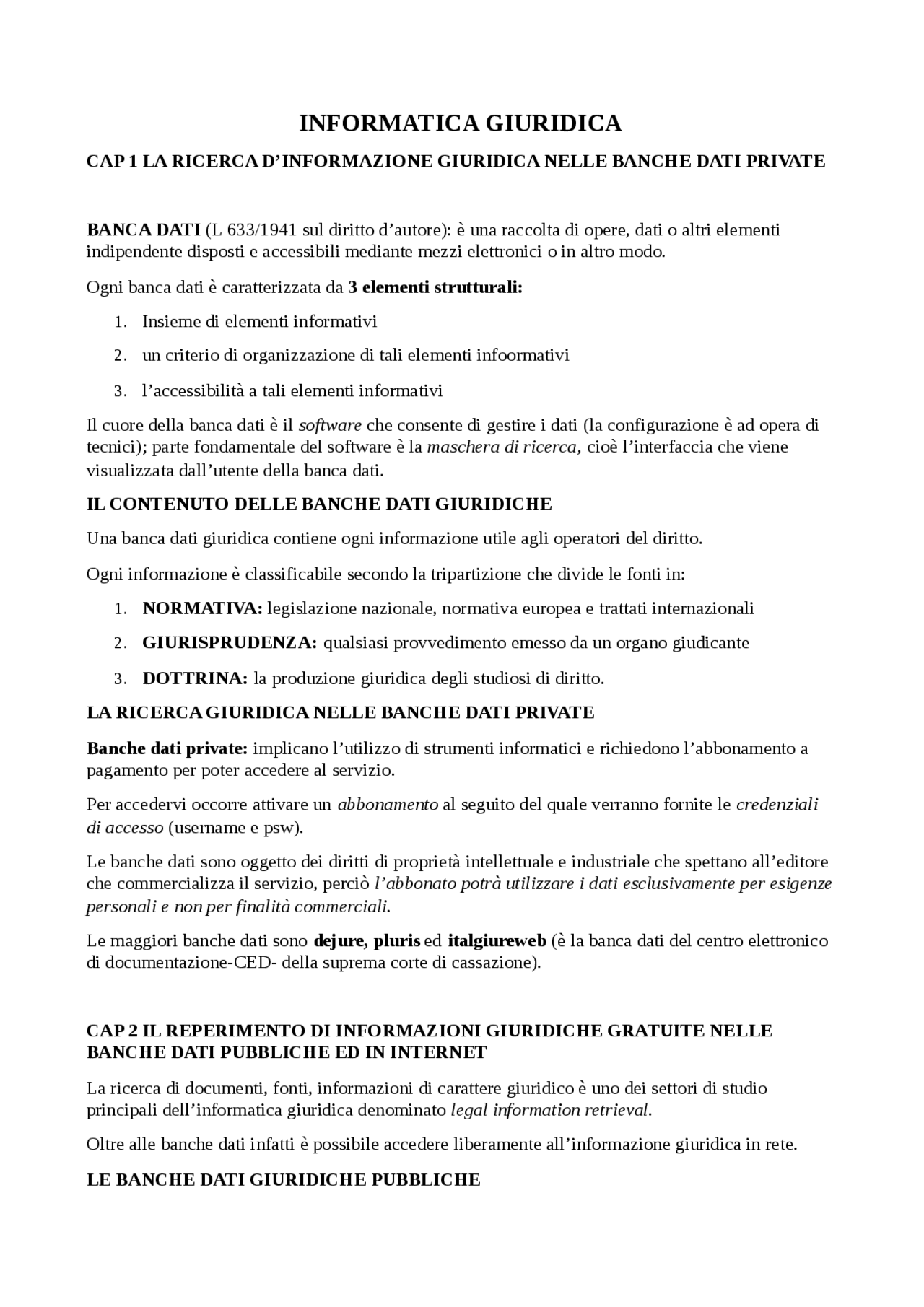 Informatica Giuridica Ziccardi Docsity
