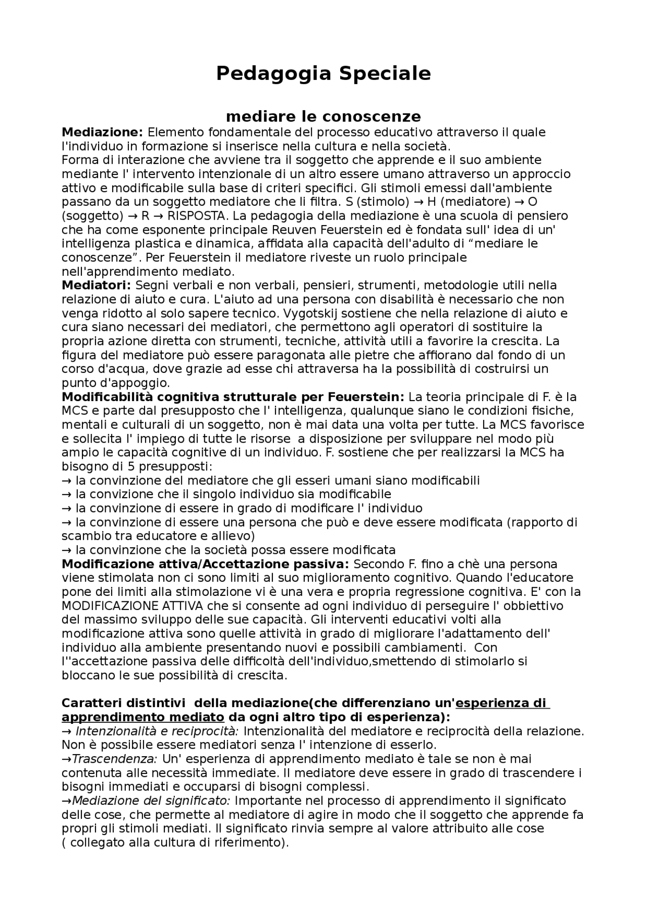 Domande Esame Peda Speciale Bergamo Docsity