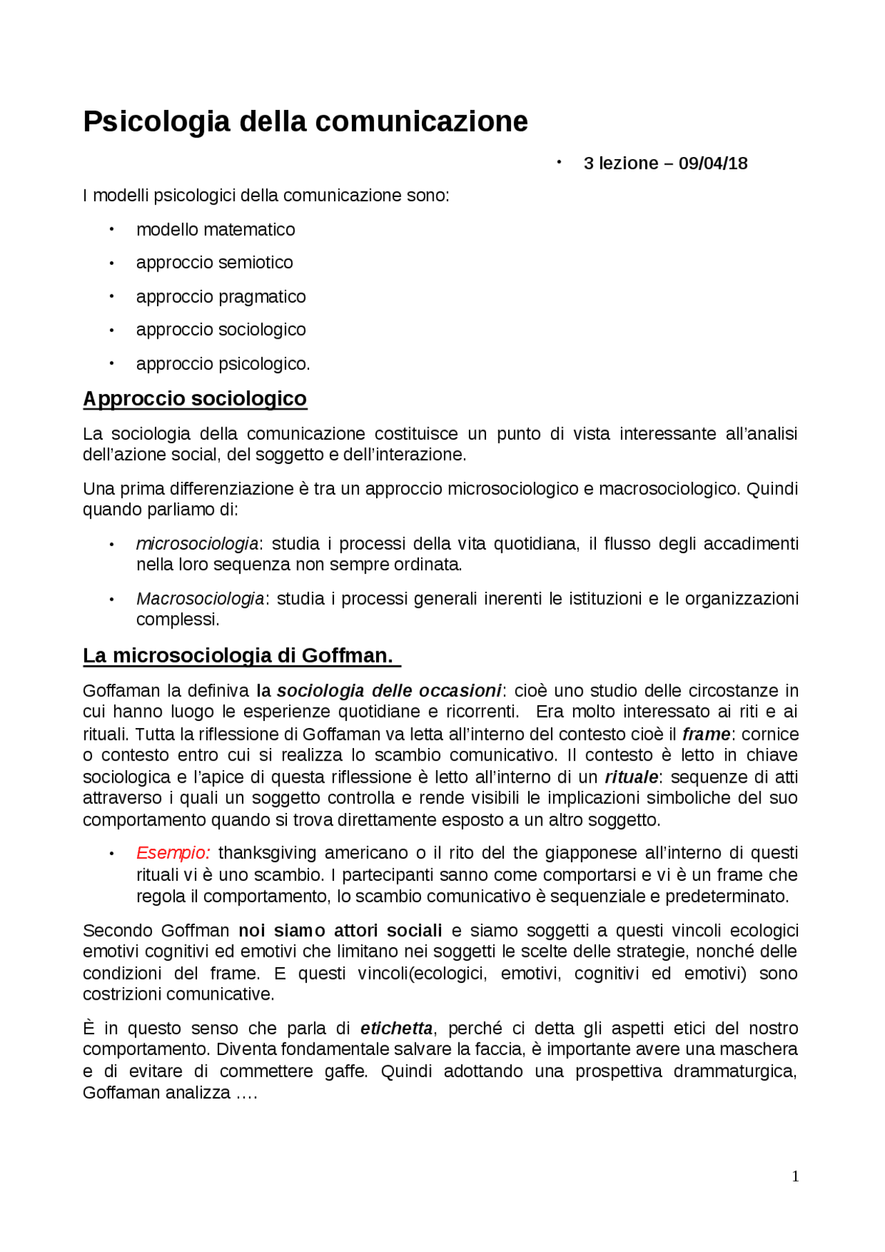 Psicologia Della Comunicazione Docsity