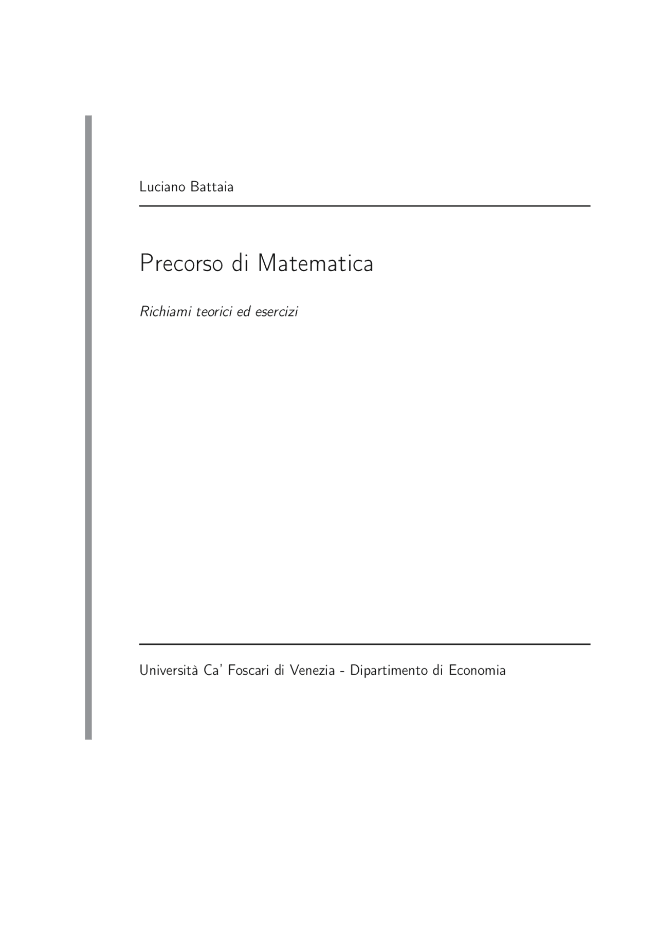 Dispense Matematica Generale Docsity