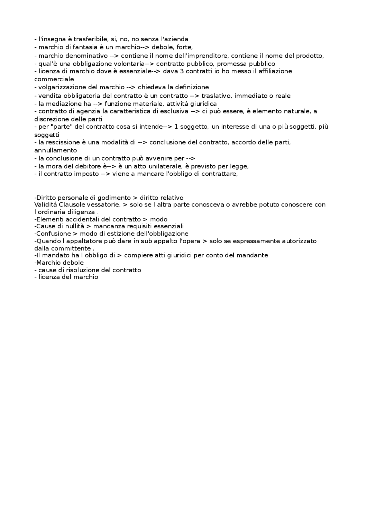Diritto Dei Contratti Docsity