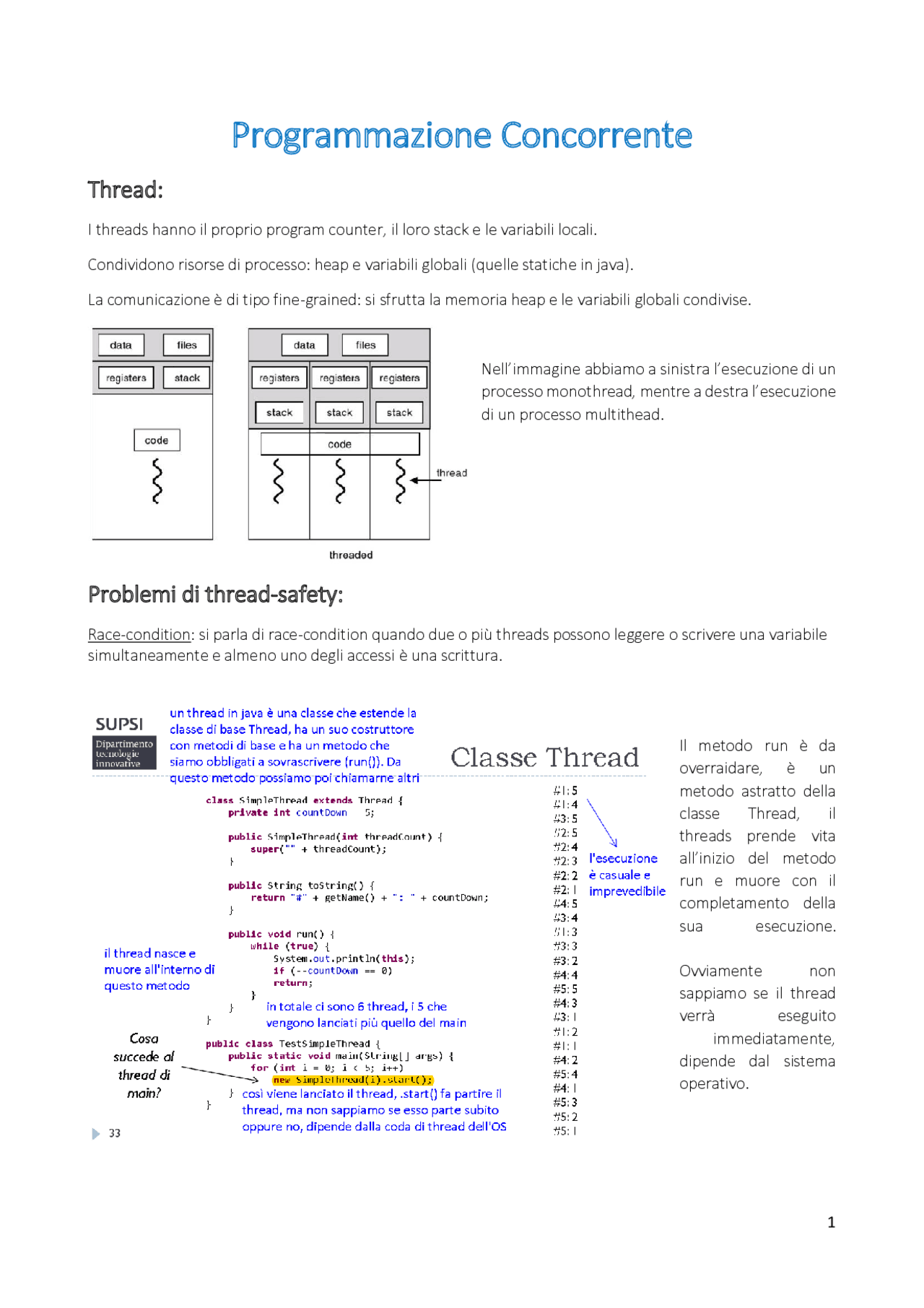 Riassunto di programmazione concorrente e parallela utilizzando il linguaggio Java - Docsity