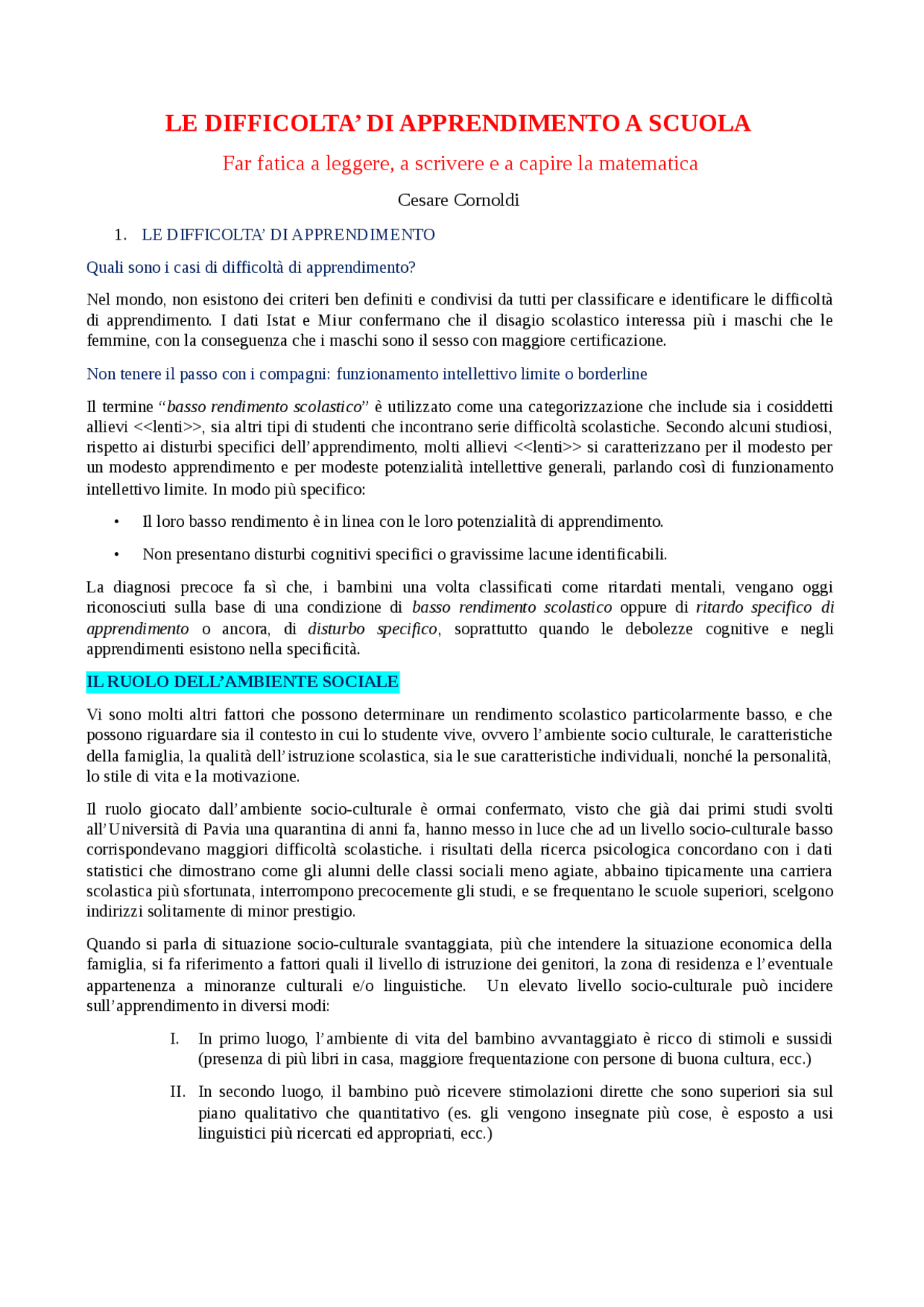 Le Difficoltà Di Apprendimento A Scuola Far Fatica A Leggere A