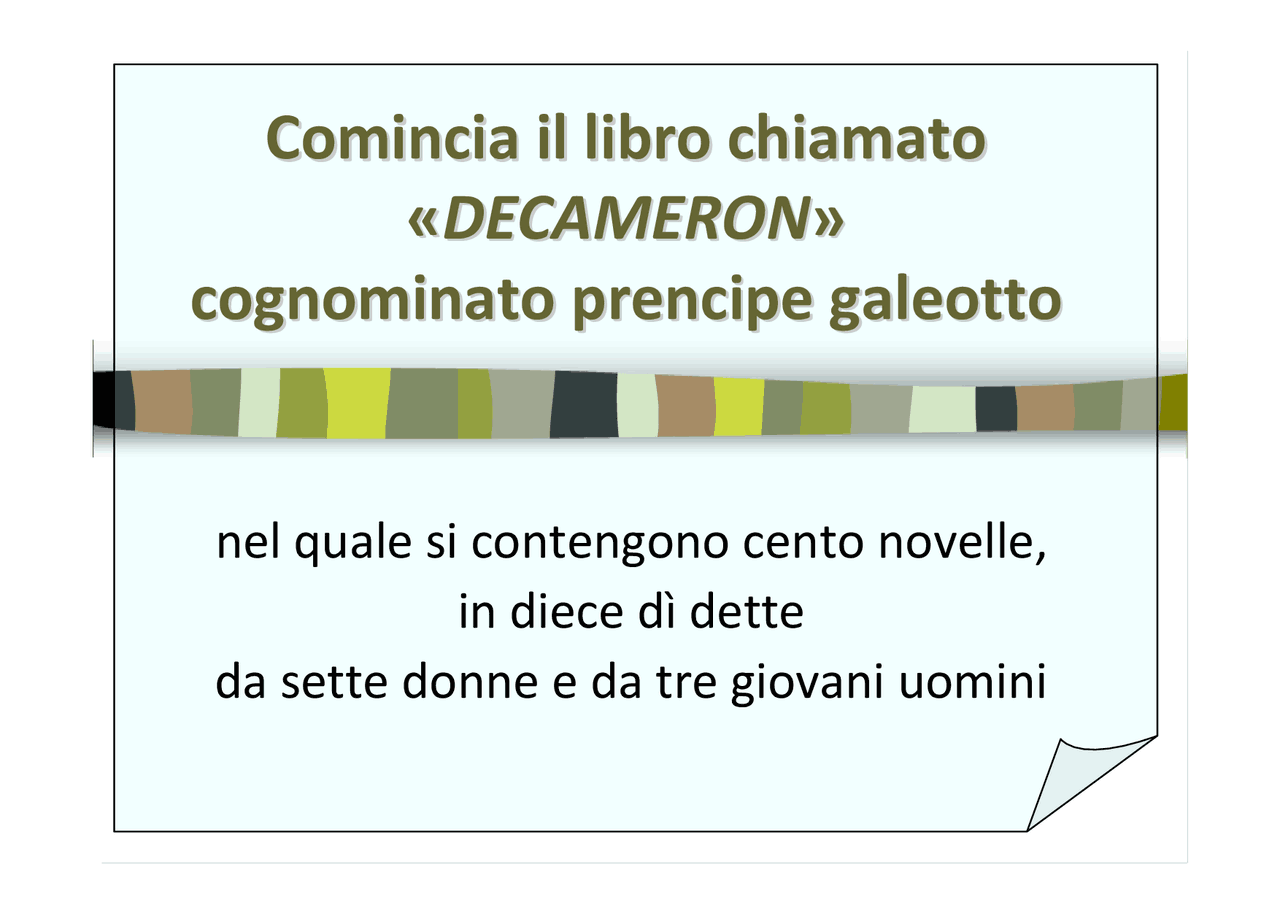 Appunti Dispense Decameron Boccaccio Appunti Di Italiano Docsity