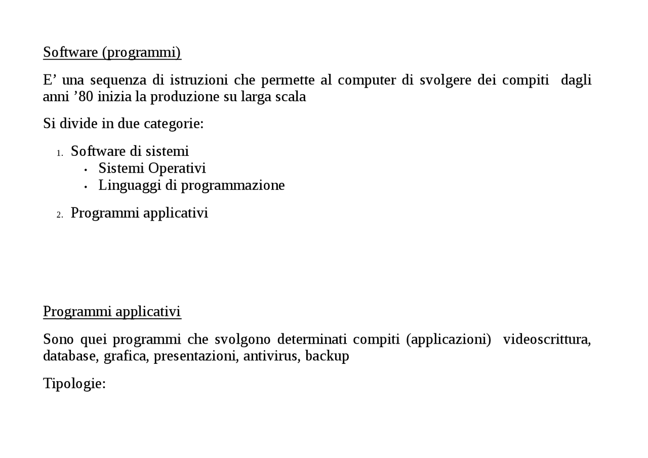 Dispense di informatica, Insubria II anno - Docsity