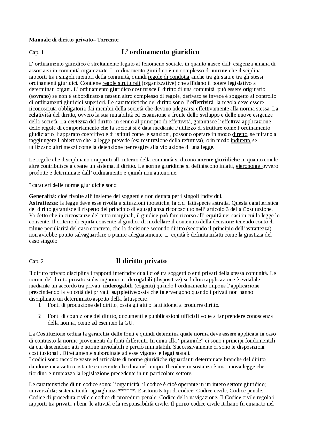 Manuale Di Diritto Privato Docsity