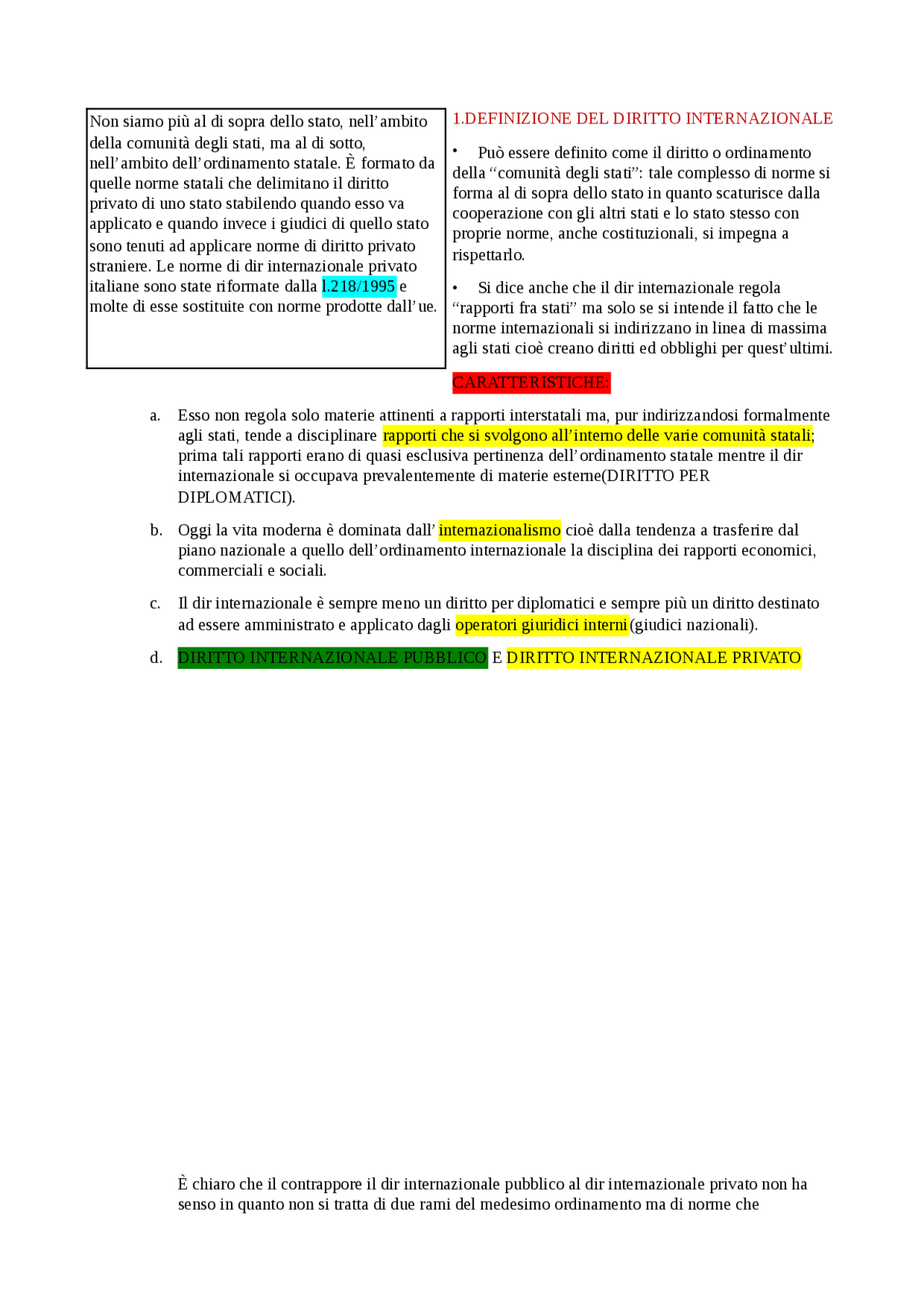 Riassunto Conforti Diritto Internazionale Docsity