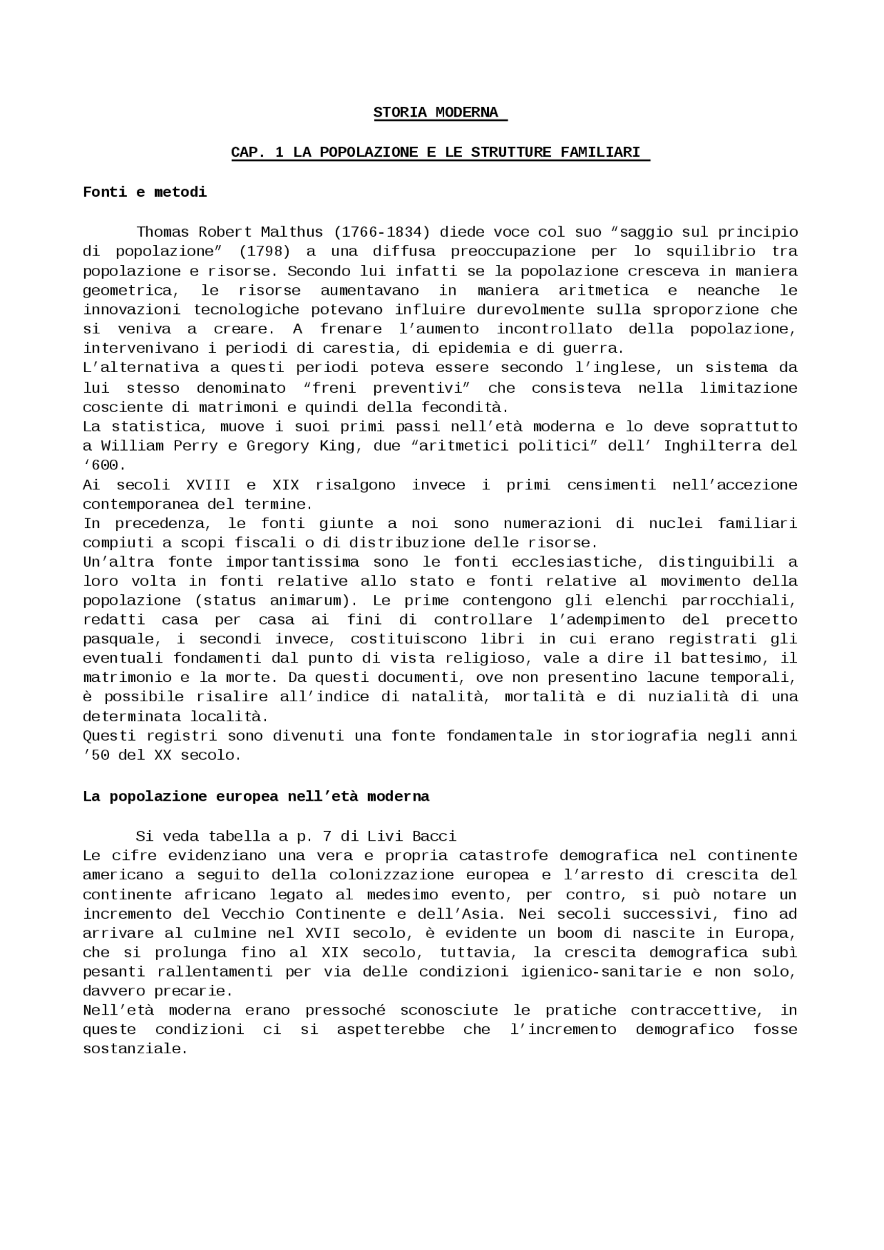 Storia moderna - Carlo Capra - Docsity