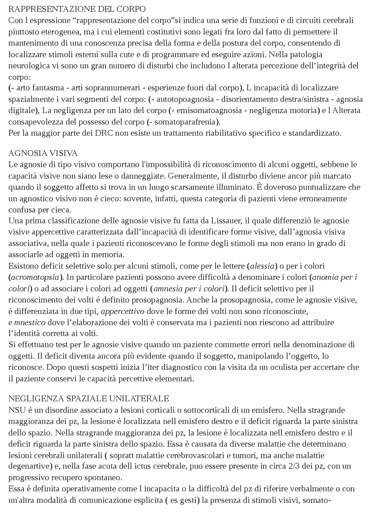 Origini Neuropsicologia Docsity