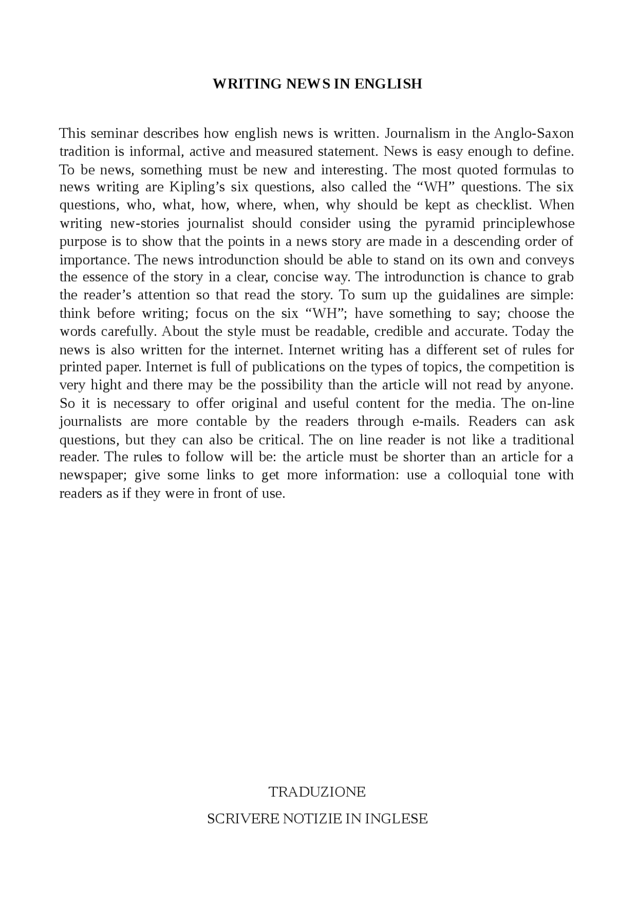 WRITING NEWS IN ENGLISH (1).docx - Docsity