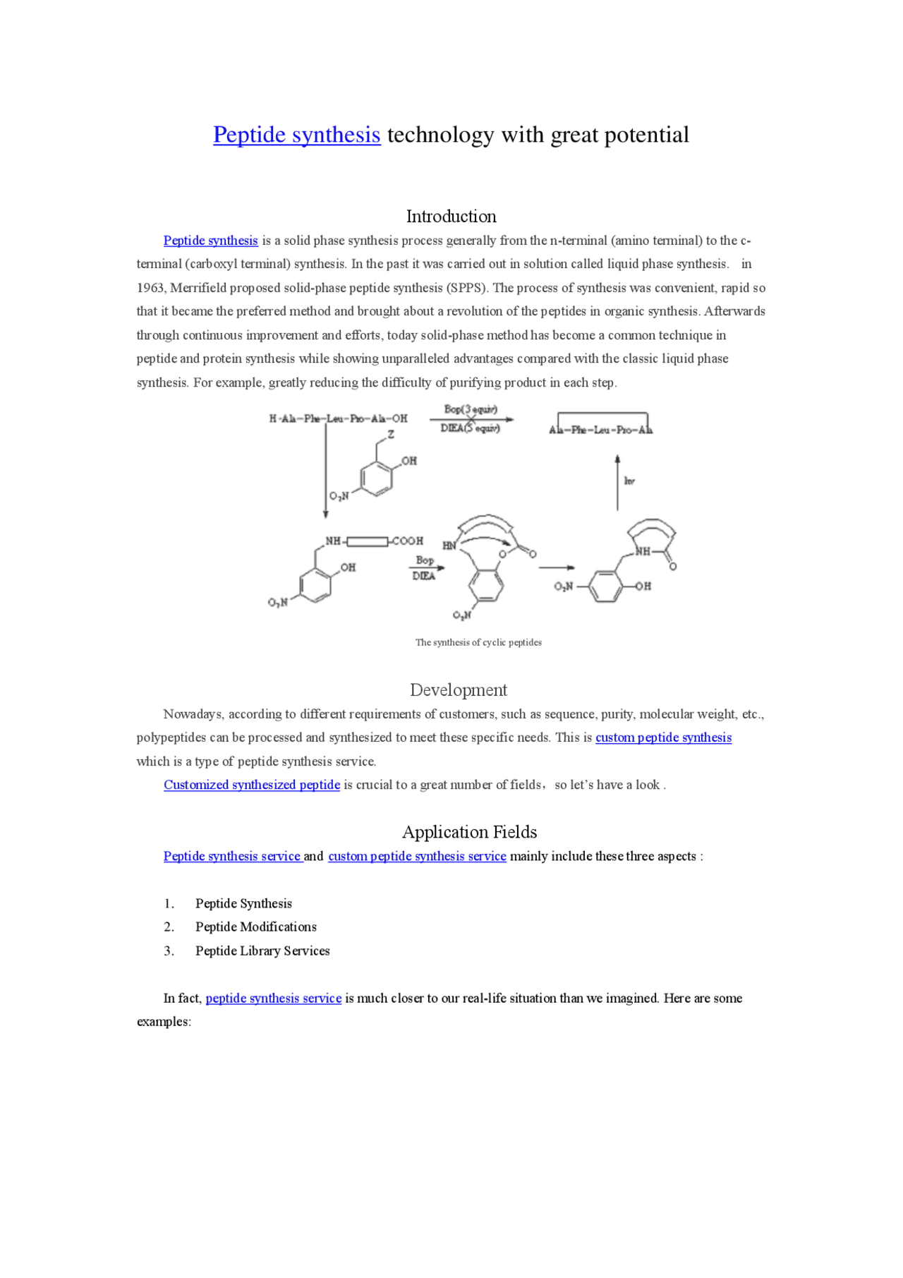 Peptide Synthesis Technology With Great Potential Docsity