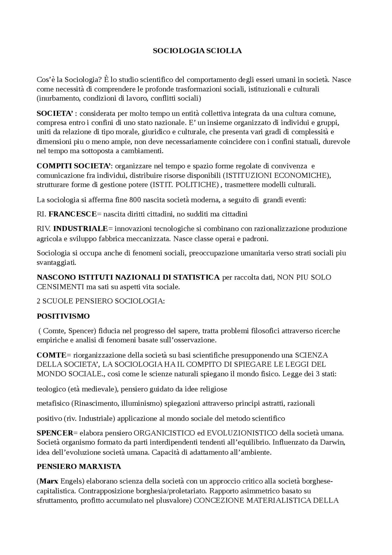 Manuale Di Sociologia Docsity