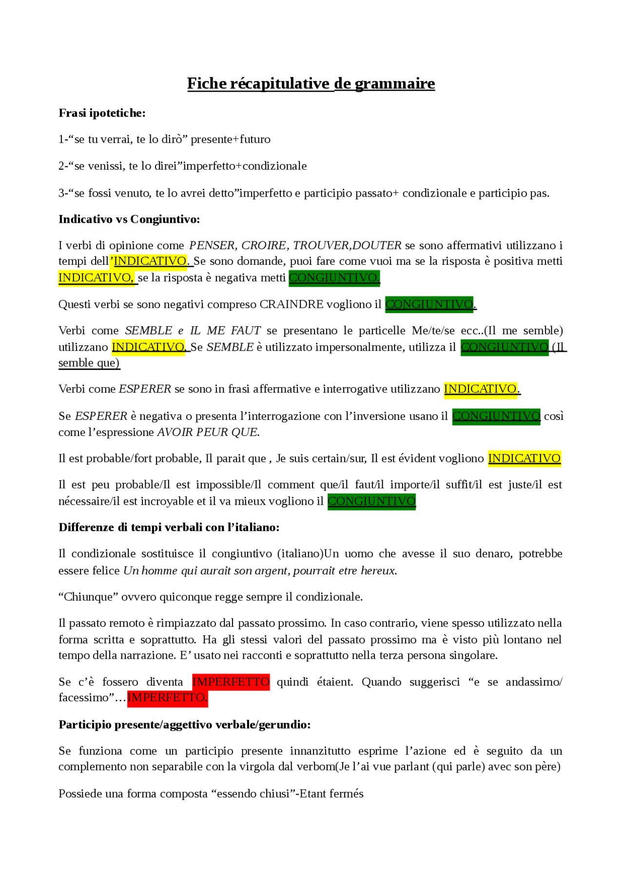Preparazione Esame Universitario Di Lingua Francese Docsity