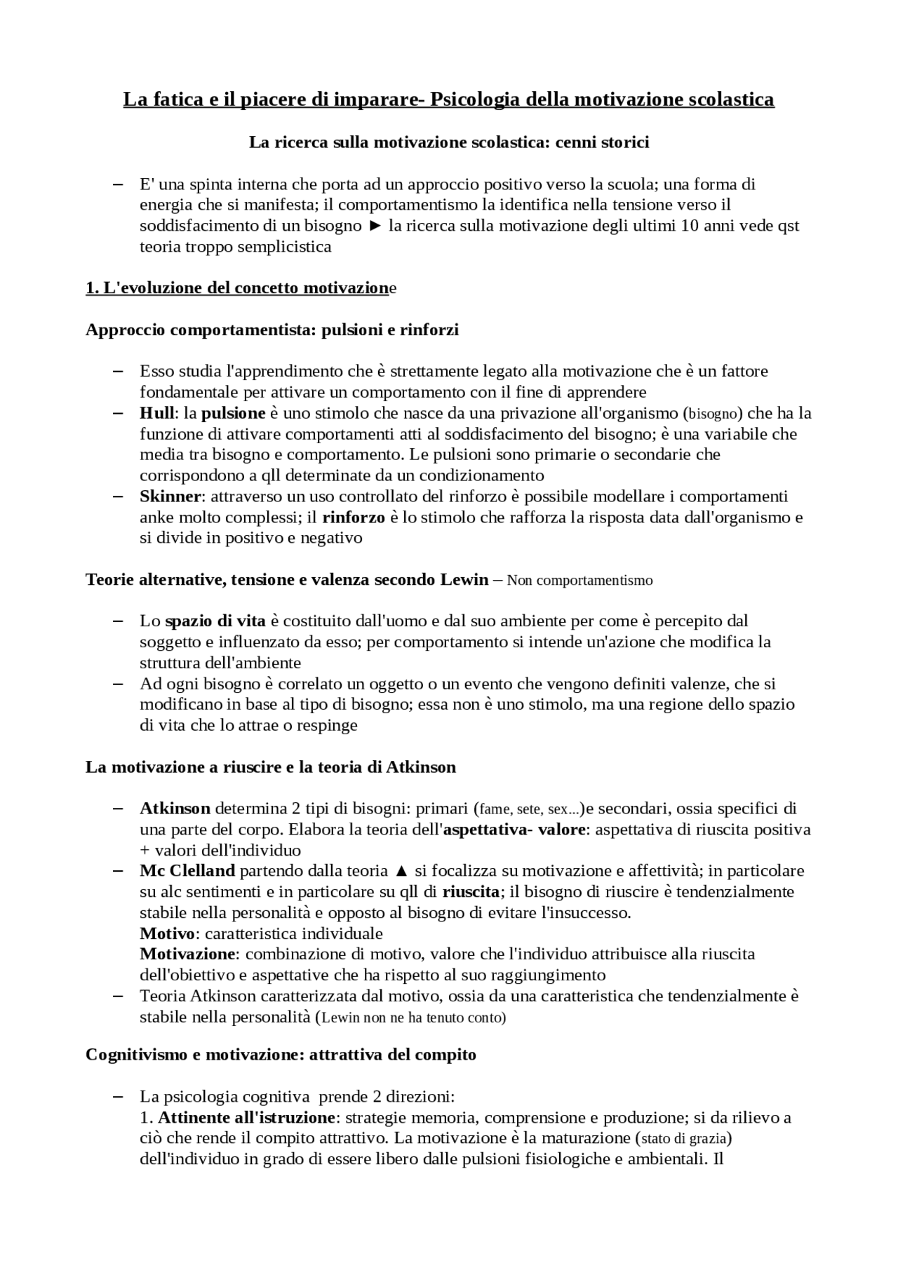 La Fatica E Il Piacere Di Imparare Docsity