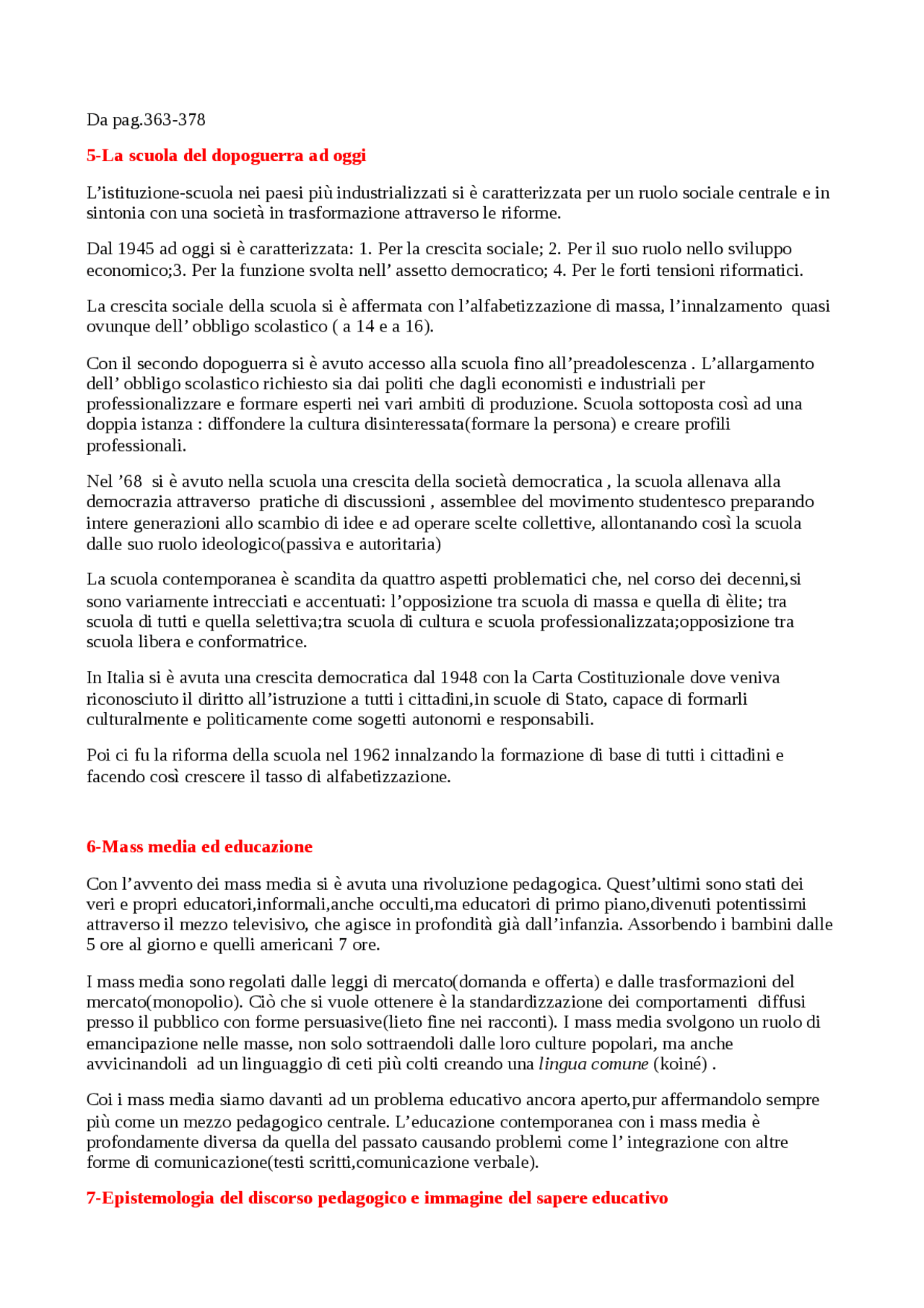 Manuale Di Storia Della Pedagogia Cambi Docsity