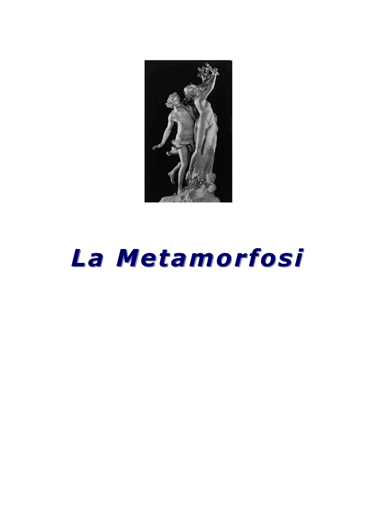 Tesina Di Maturità Liceo Classico La Metamorfosi Docsity