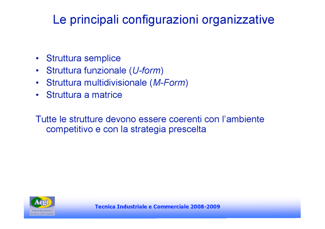 Strutture organizzative - Docsity