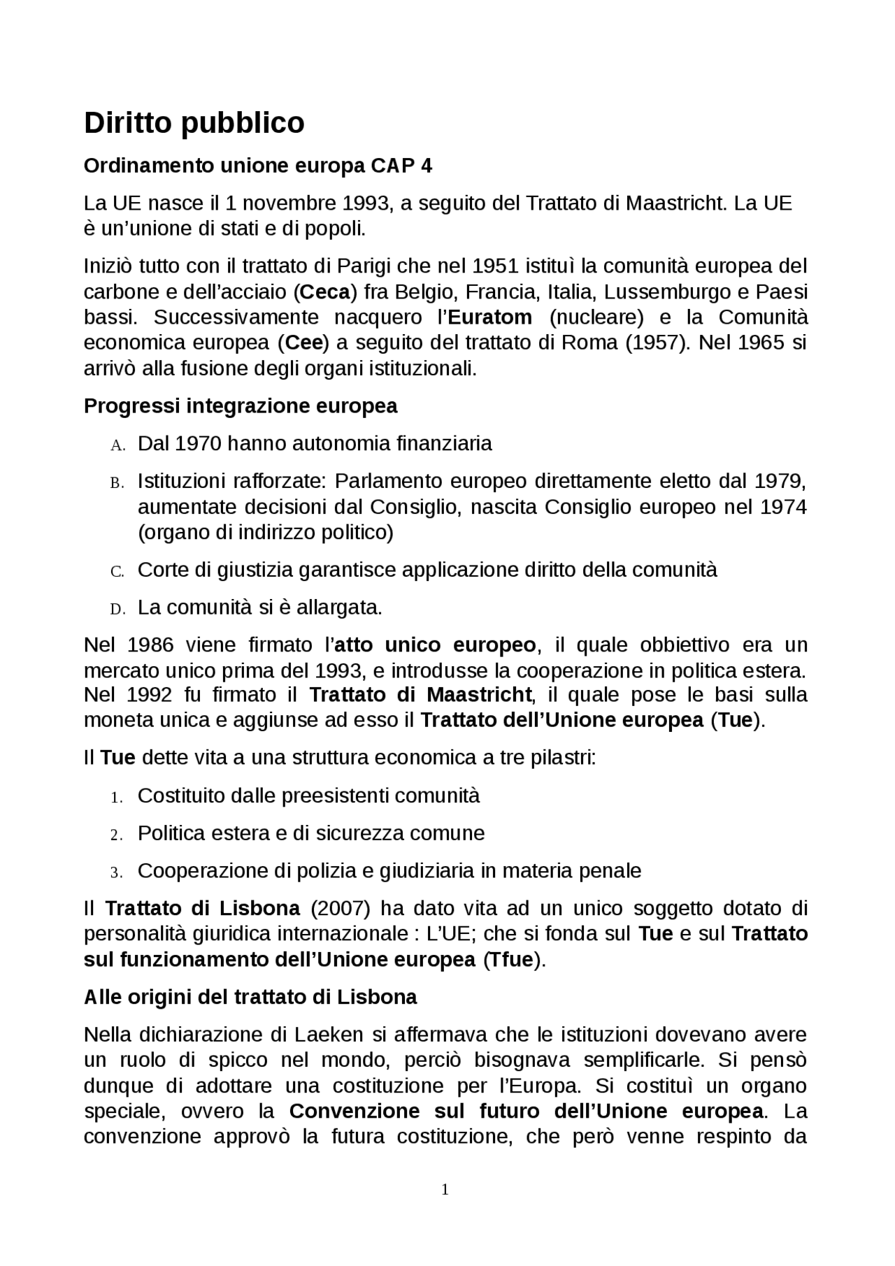 Riassunto Manuale Di Diritto Pubblico Docsity