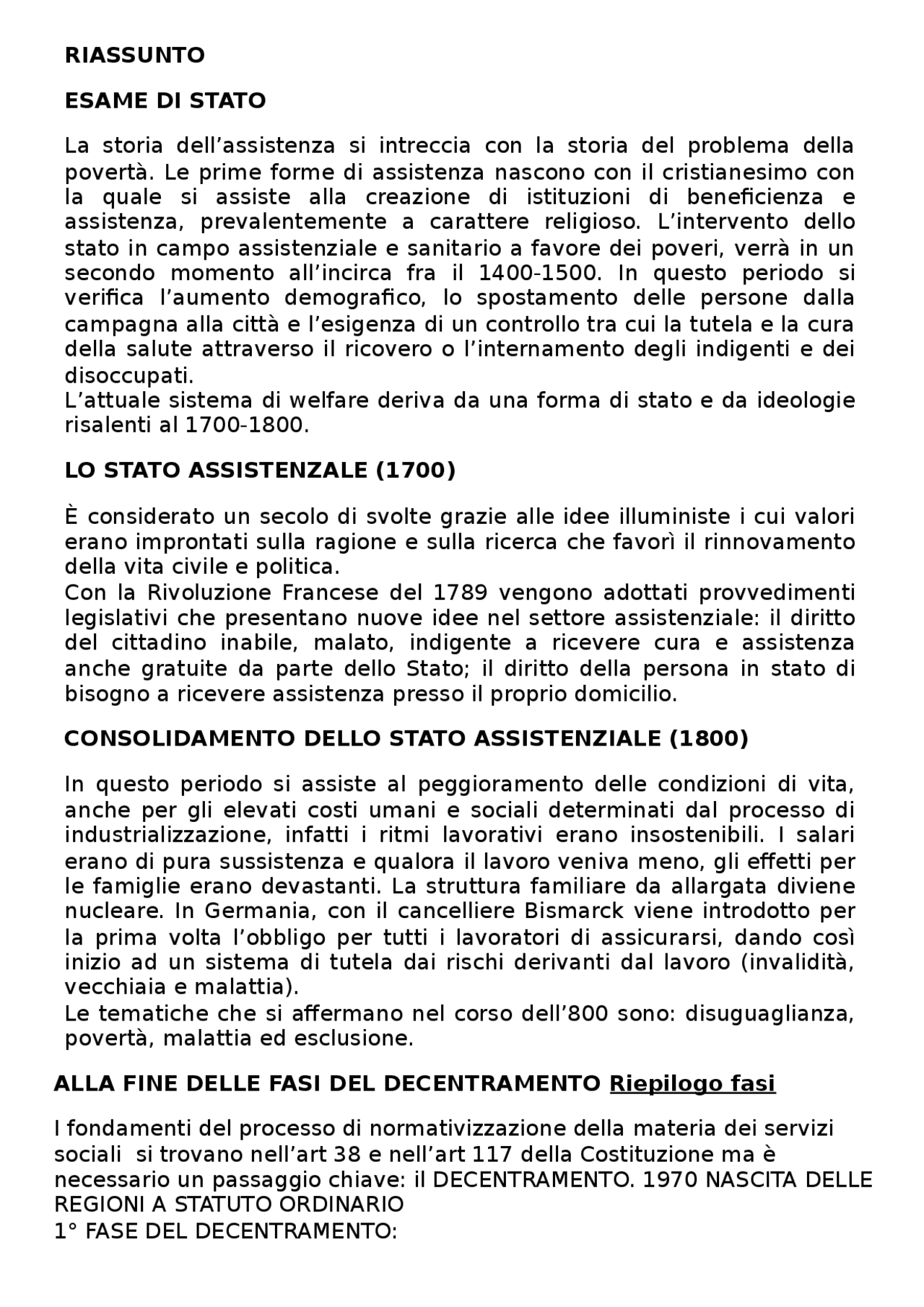 Esame Di Stato Servizio Sociale Sez B Docsity