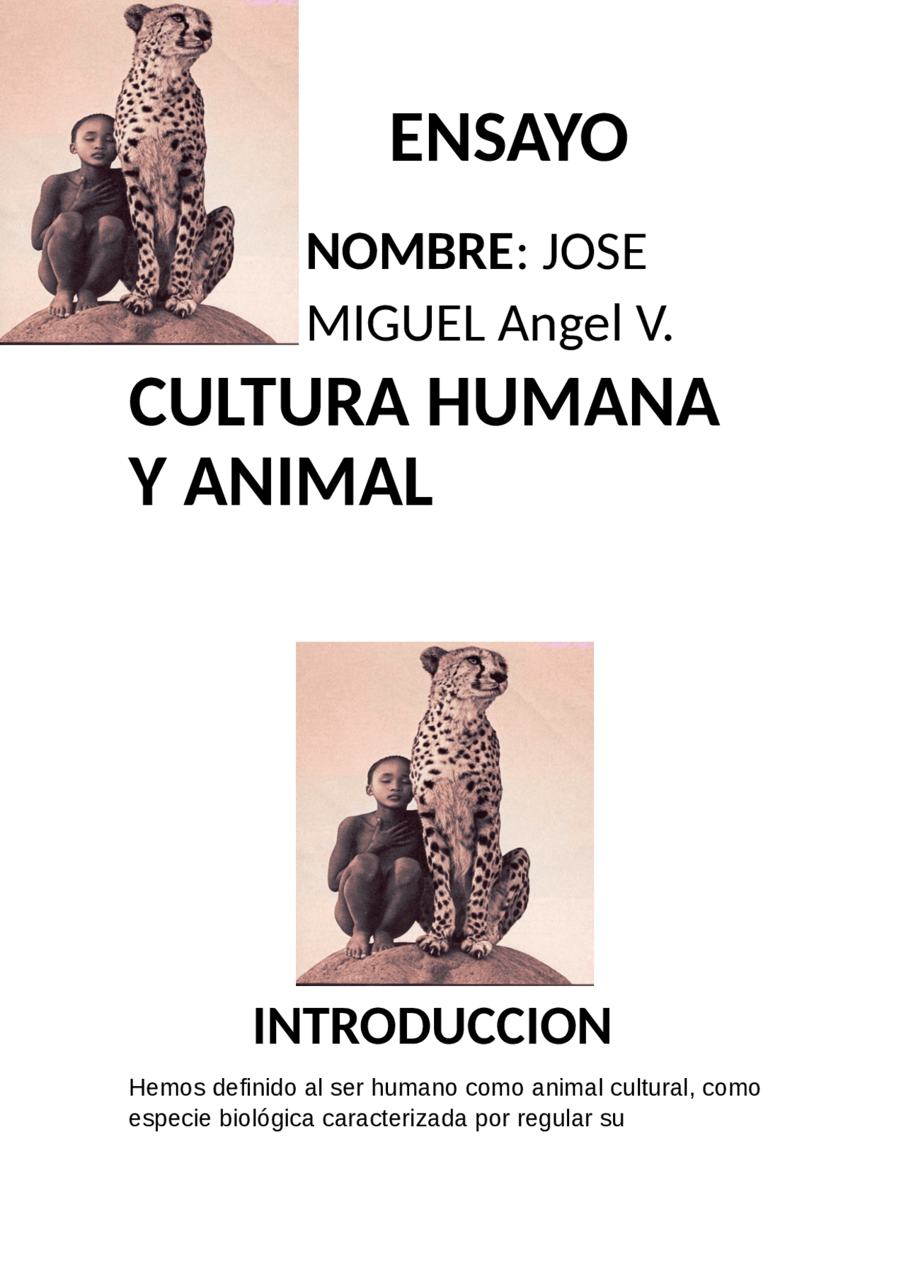 Ensayo-Cultura Animal y humana | Monografías, Ensayos de Filosofía ...