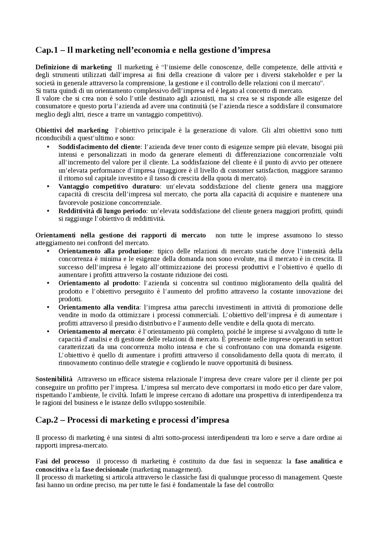 Marketing Primo Semestre Covassi Battaglia Docsity