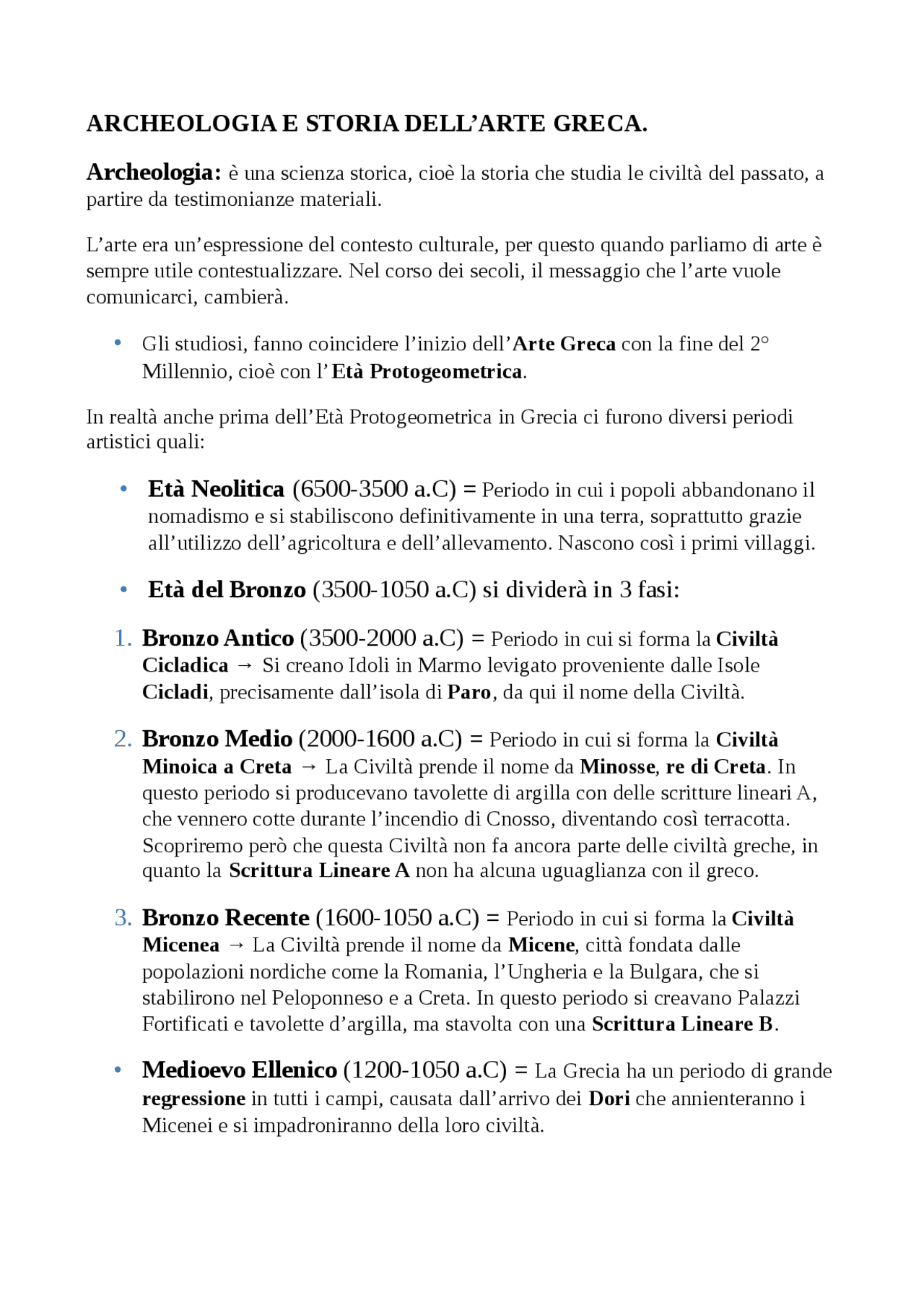 Appunti Parziali Di Archeologia Greca Docsity