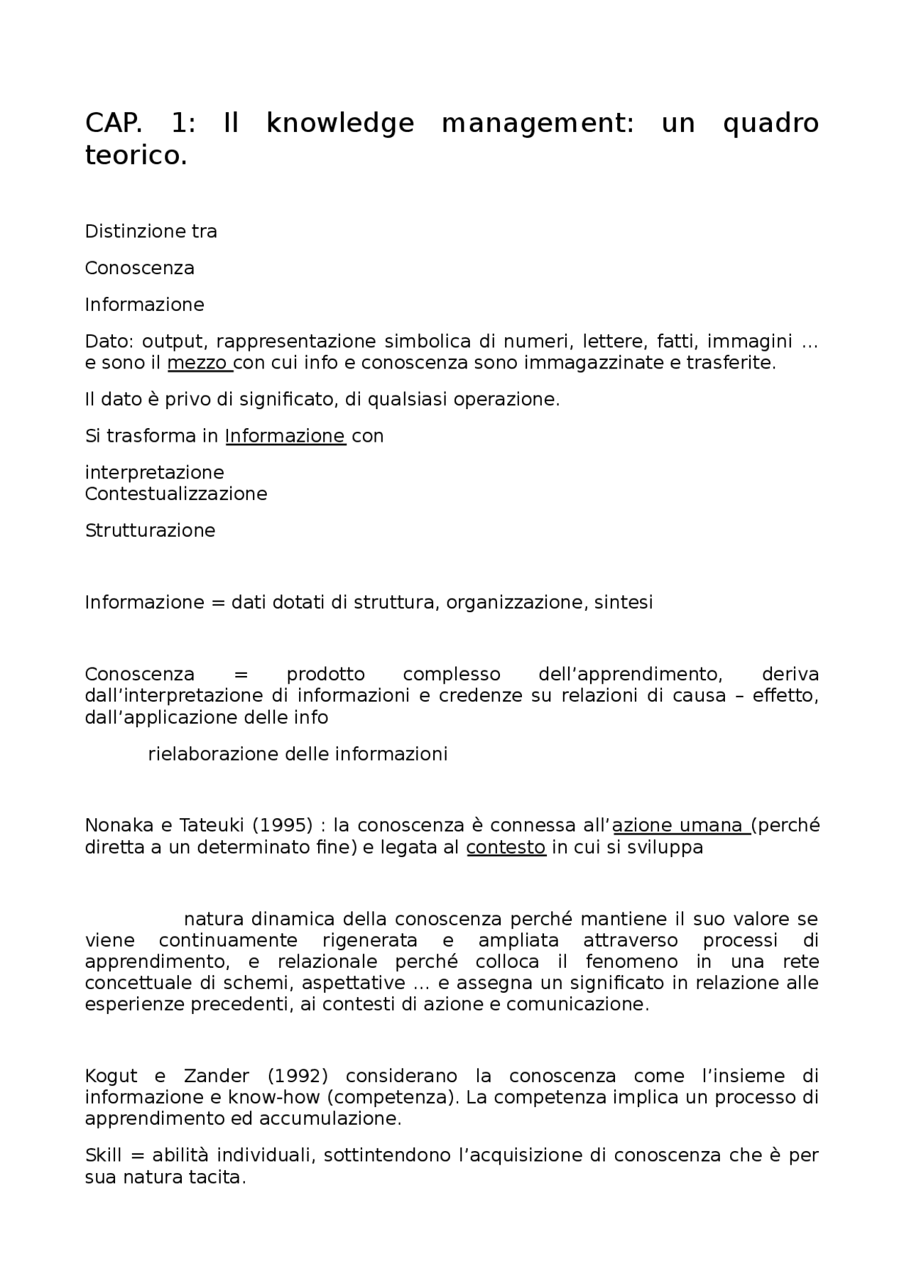 Il Knowledge Management Docsity