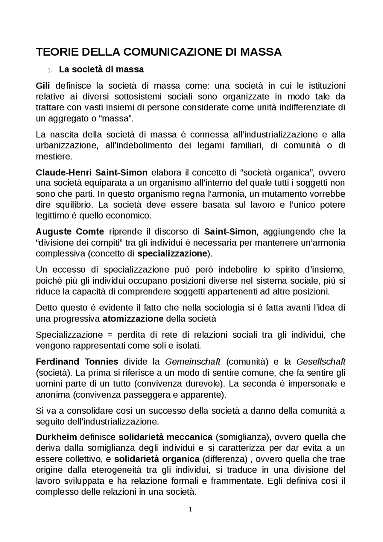 Teorie Della Comunicazione Di Massa Docsity