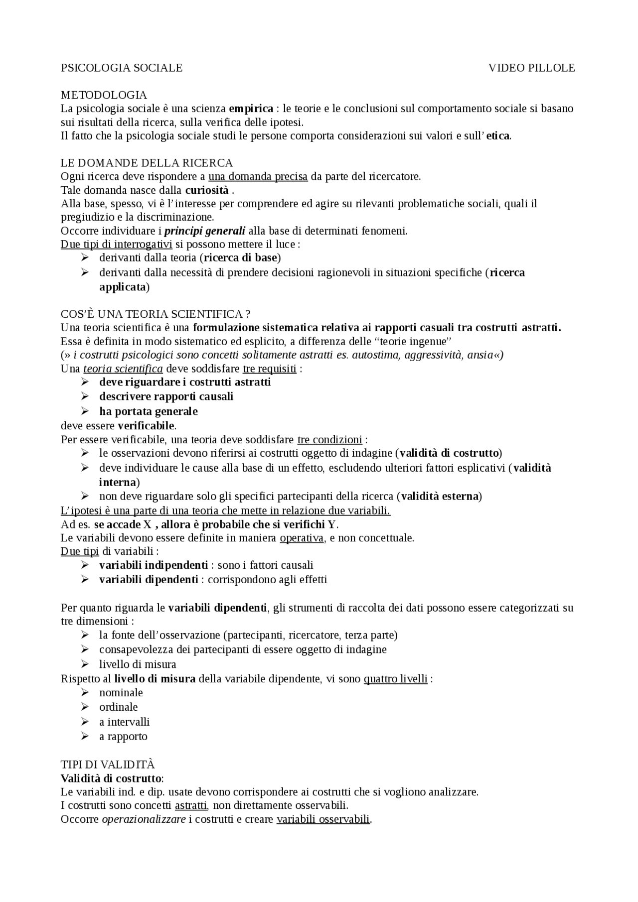Psicologia Sociale E Dei Gruppi Docsity