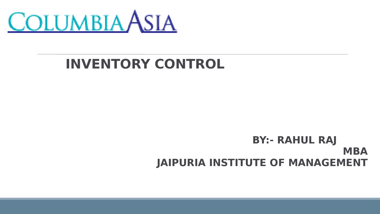 Inventory Management System And Stock Management Docsity