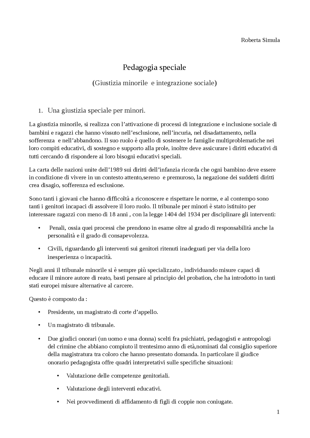 Giustizia Minorile E Integrazione Sociale Docsity