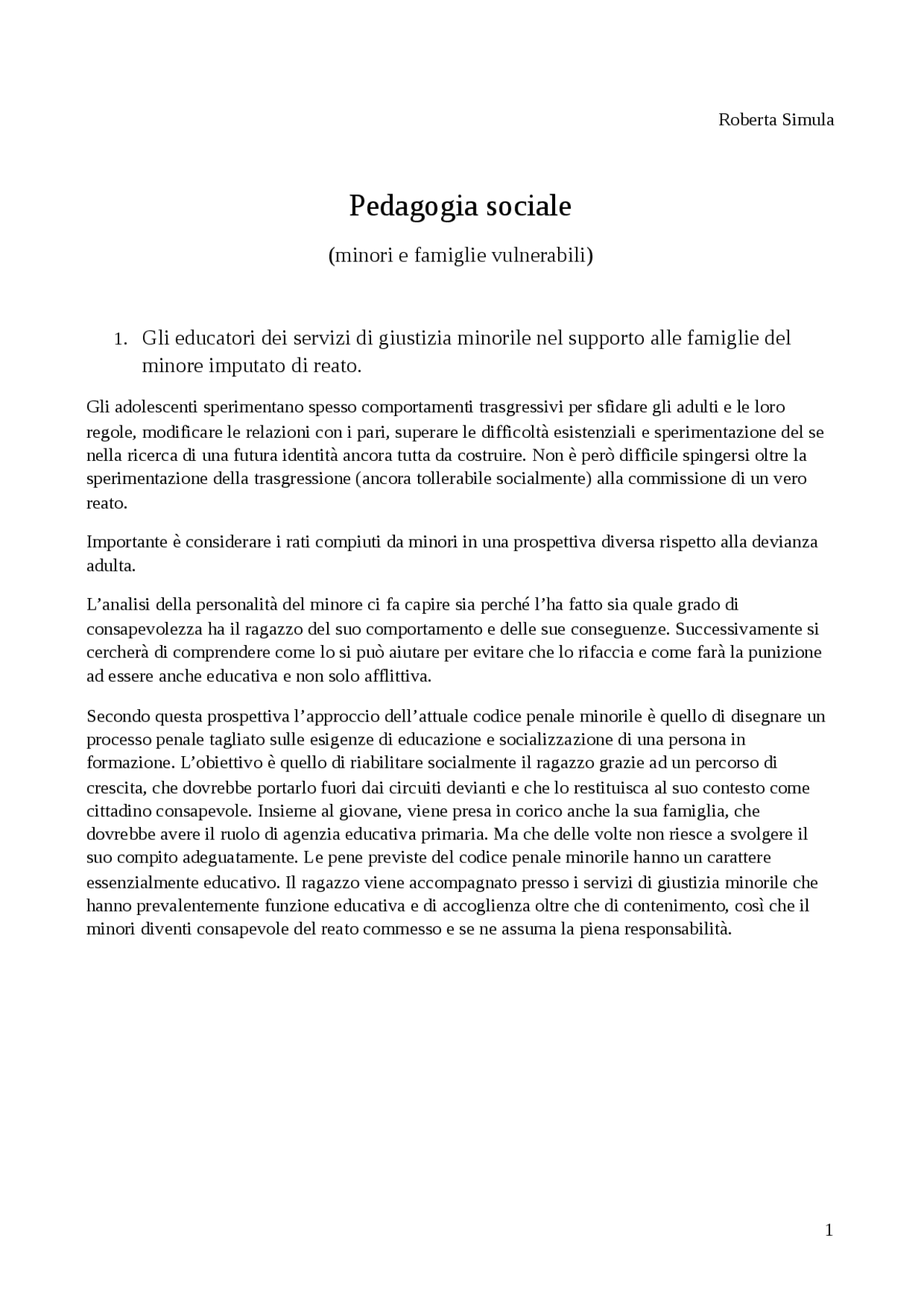 Minori E Famiglie Vulnerabili Docsity