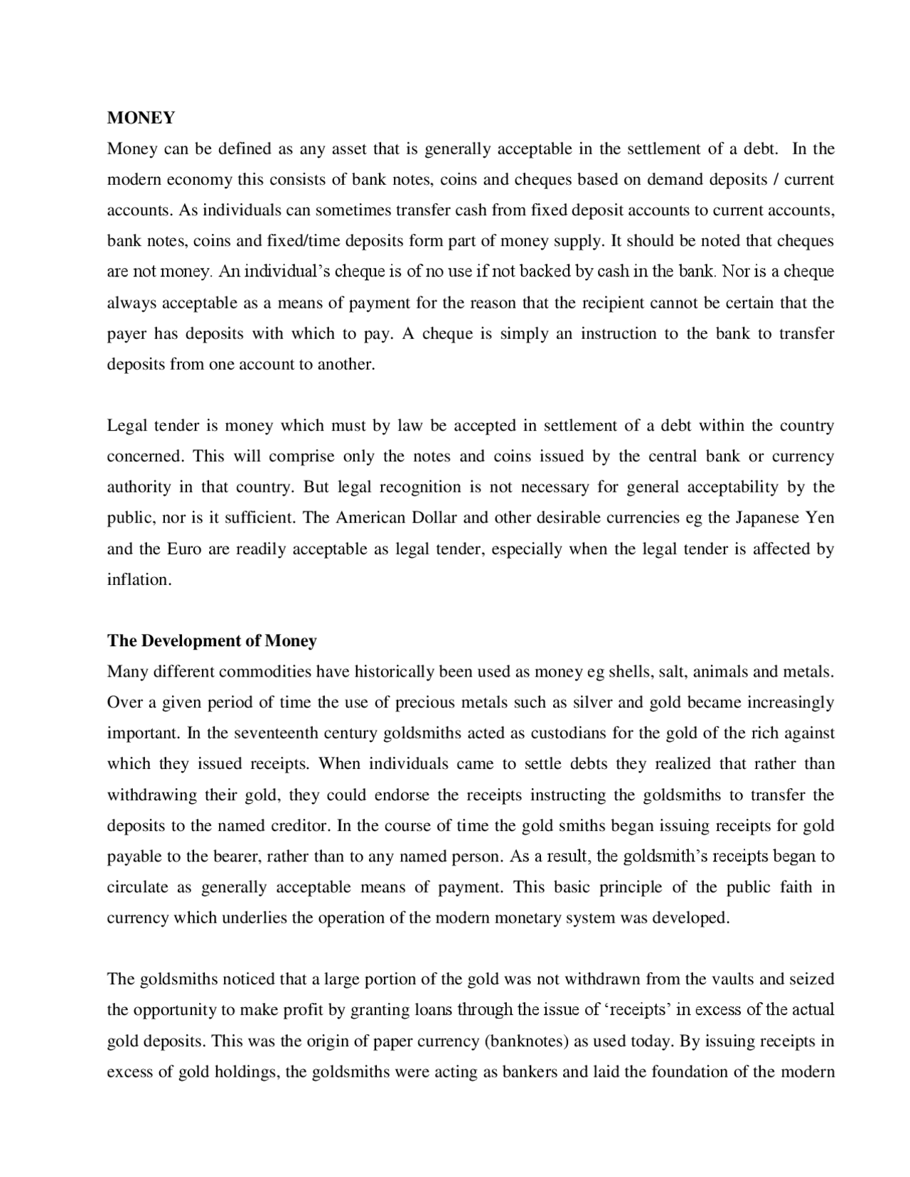 BANKING AND MONEY EFFECT OF MONEY TO THE ECONOMY AMD HOW IT IS MADE AND ...